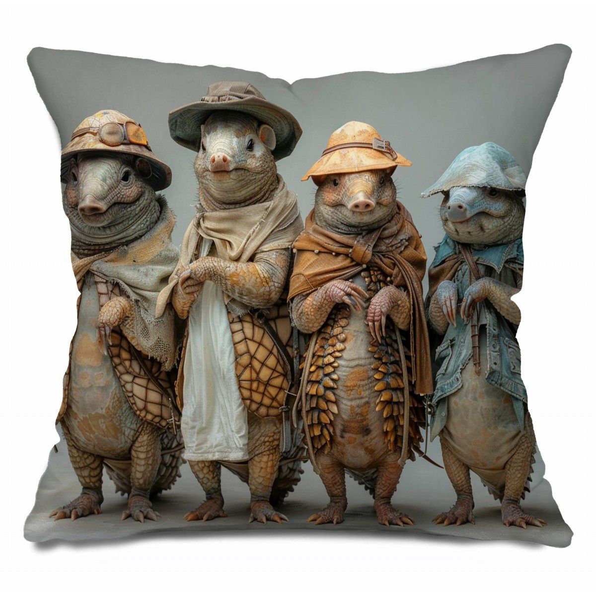 VisionDecor 12944_Armored Armadillos Throw Pillow, Artwork Cotton Twill Pillows | Wayfair