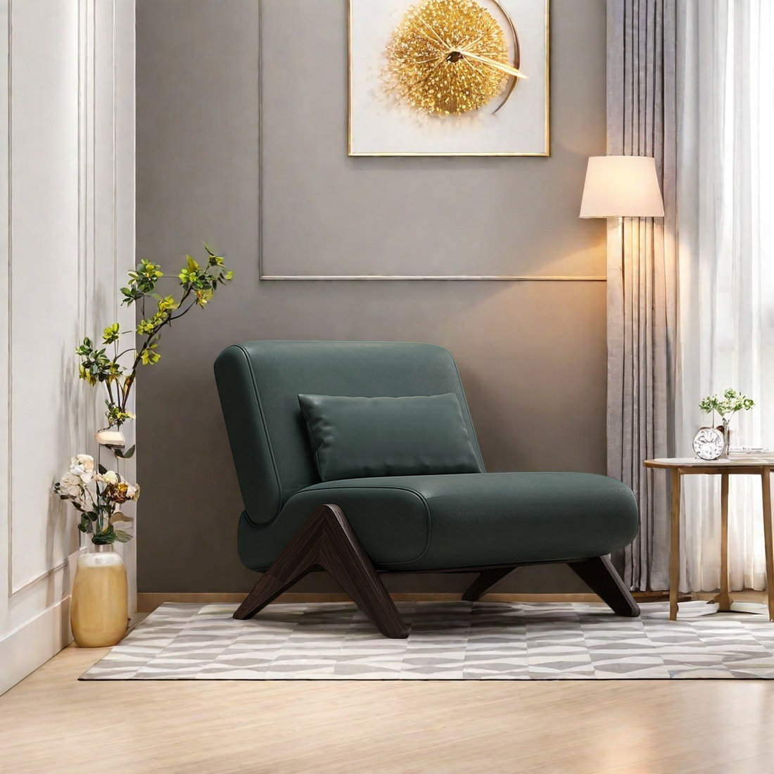 Corrigan Studio Faux Leather Chair with Solid Wood Frame - Wayfair Canada