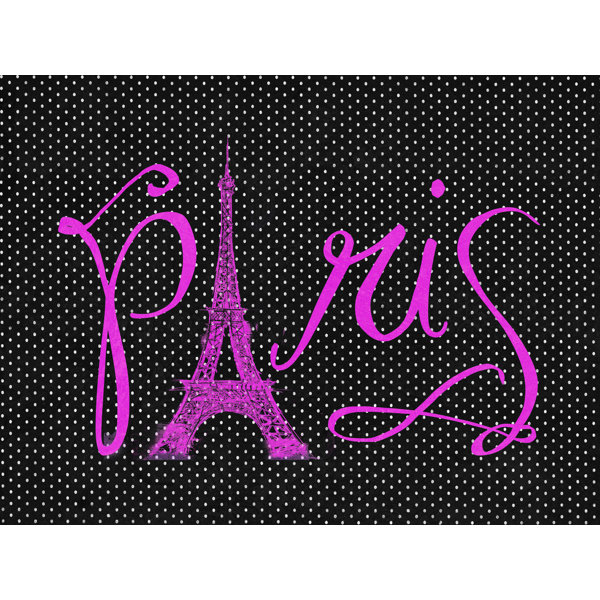 Trinx Hot Pink Paris - Wrapped Canvas Textual Art - Wayfair Canada
