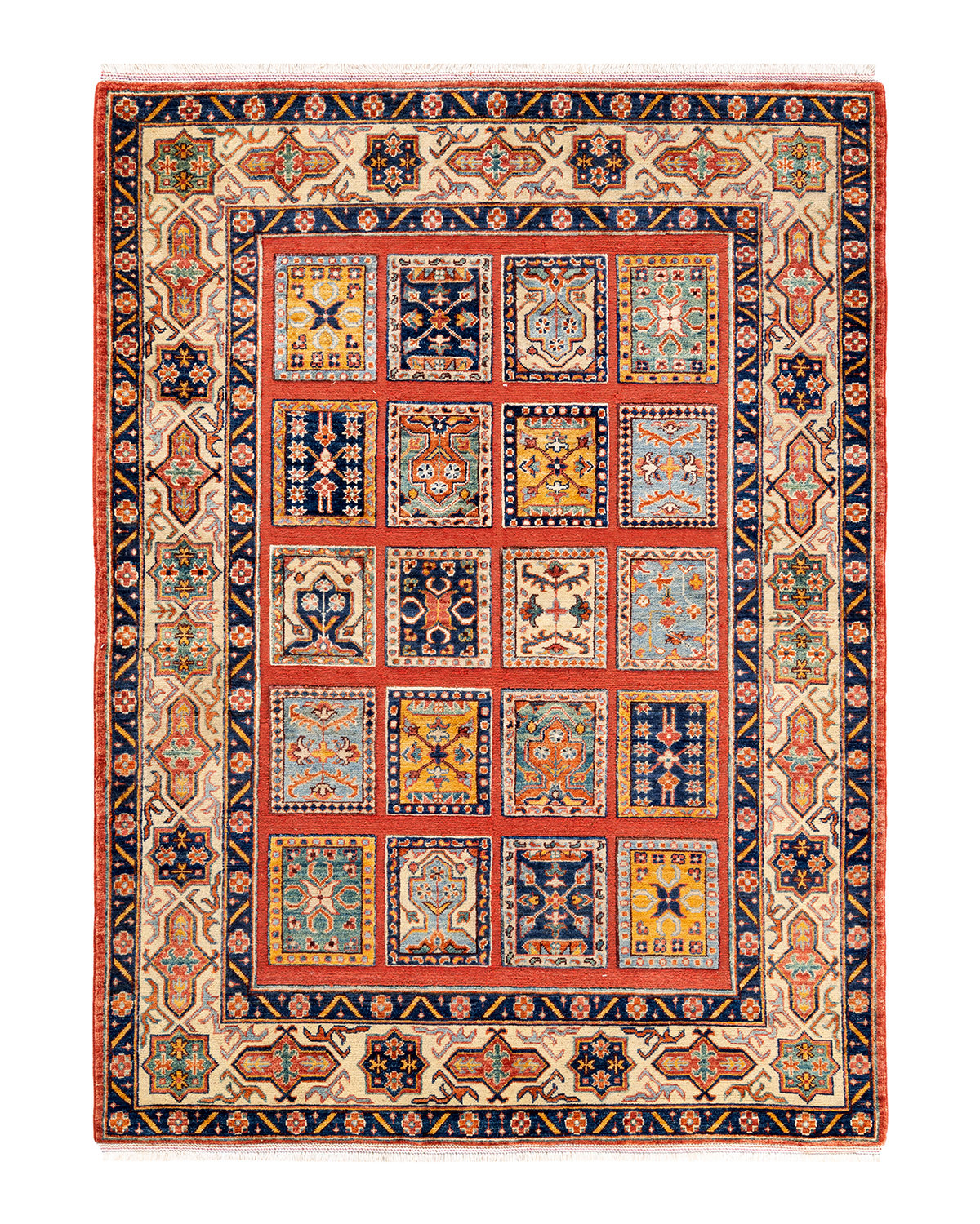 Isabelline Hatchie One-of-a-Kind 5' 9" X 7' 9" 2010s Wool Area Rug Red ...