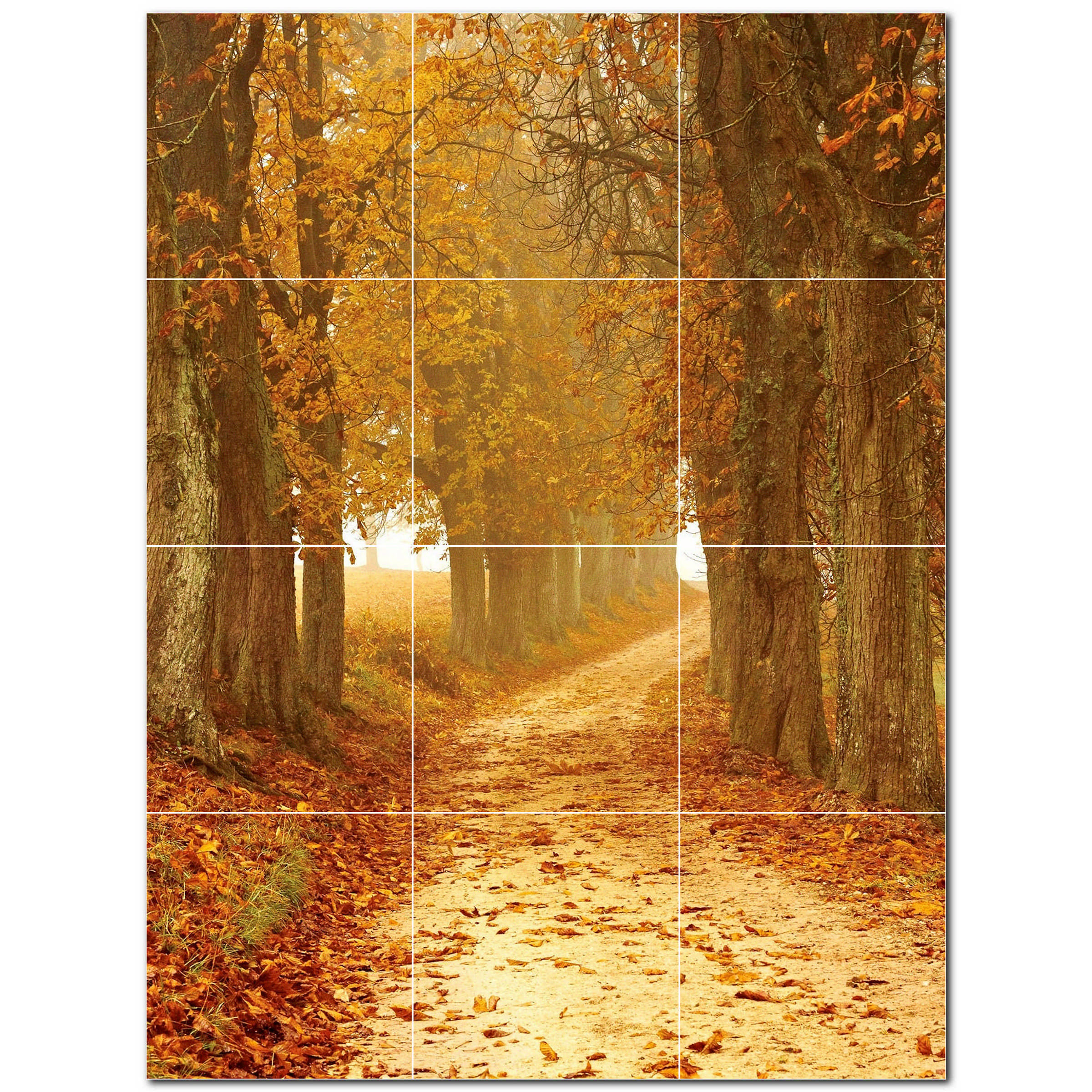 Picture-Tiles.com 24" x 32" Ceramic Autumn Photo Decorative Mural Tile PT500028: 8" x 8" (Set of ...