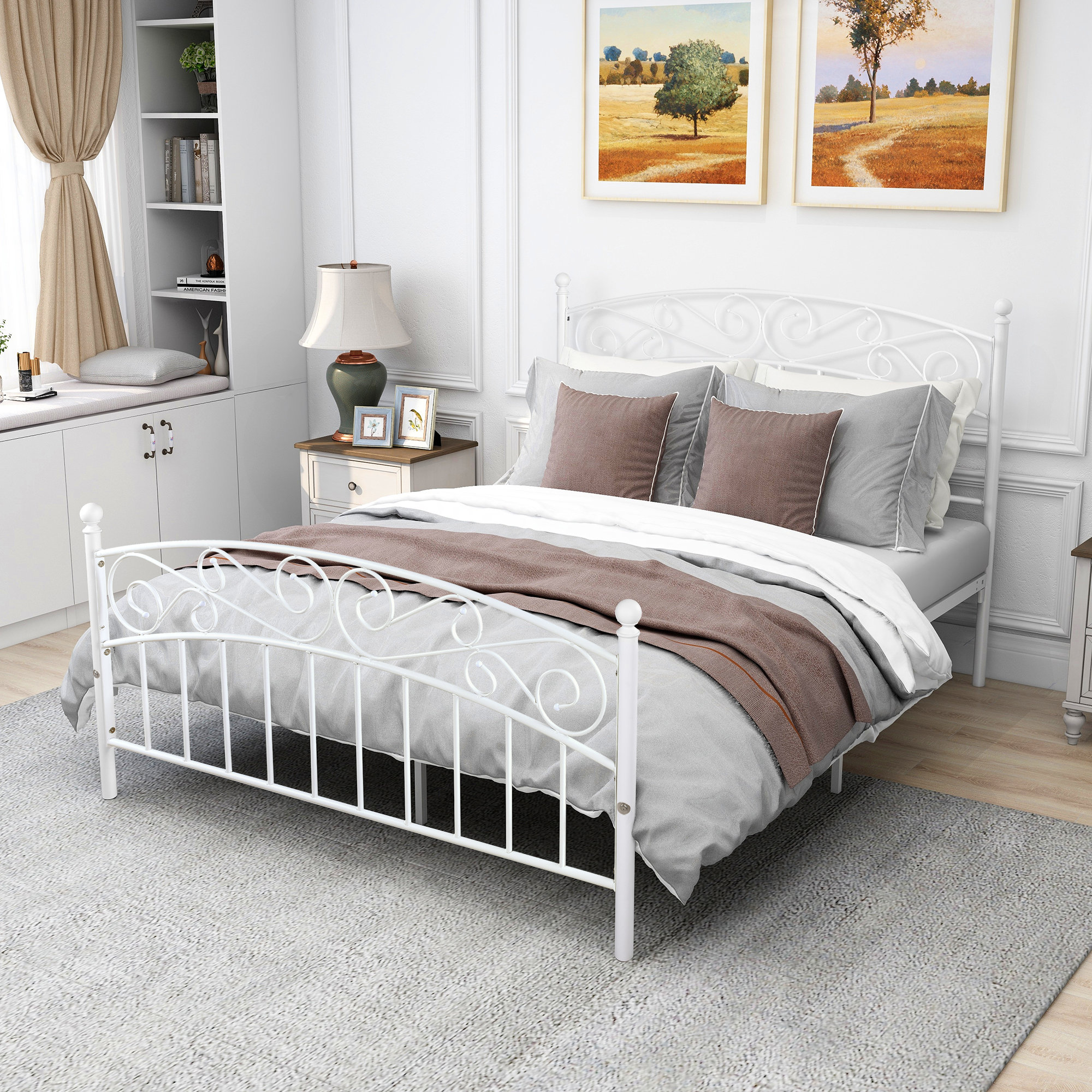 Home Decor Slat Bed Frame with Headboard Footboard | Wayfair