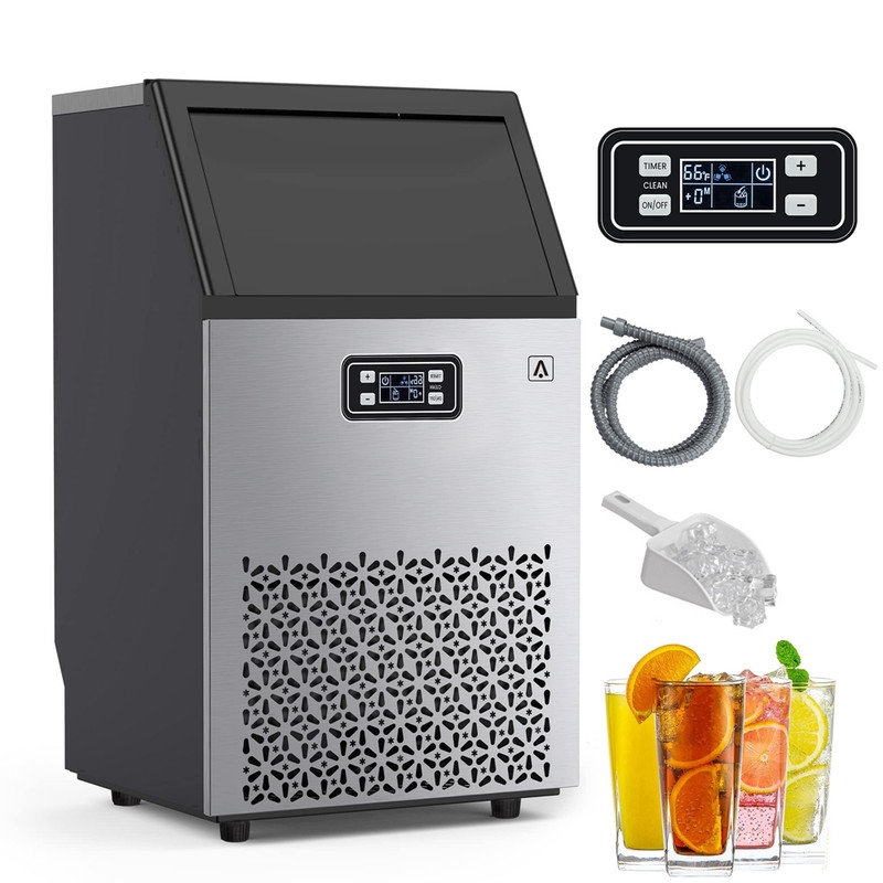 NANAN Commercial Ice Maker Machine Under Counter, 150LBS/24H, 33LBS Ice ...