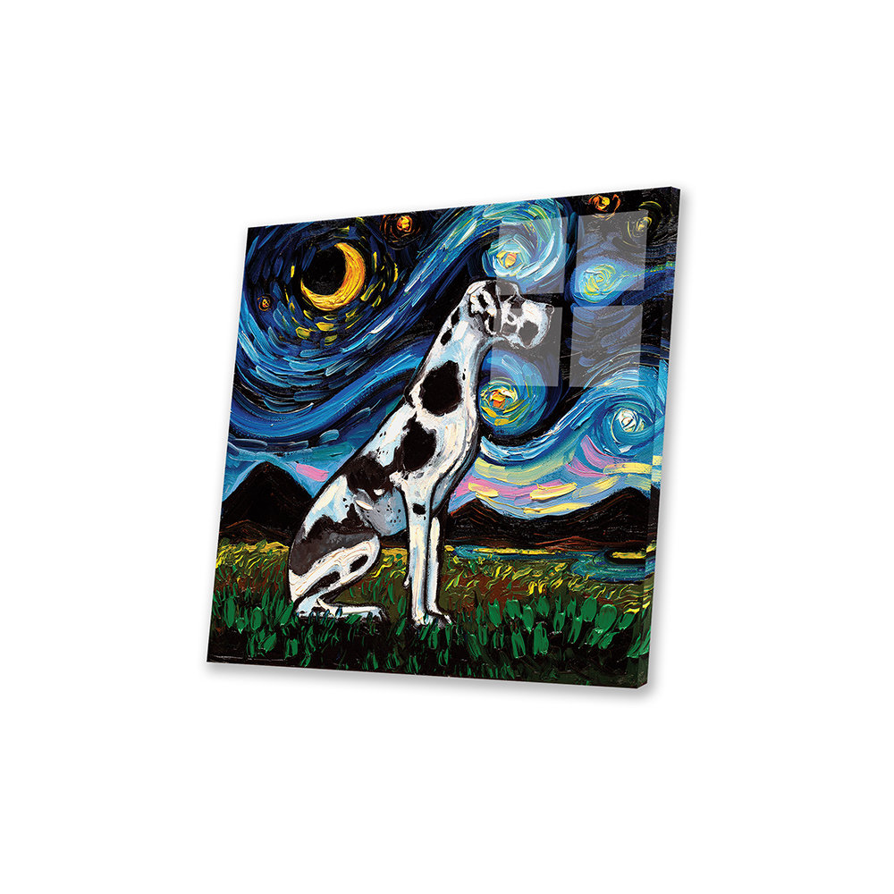 Red Barrel Studio® Harlequin Great Dane Night by Aja Trier - No Frame ...