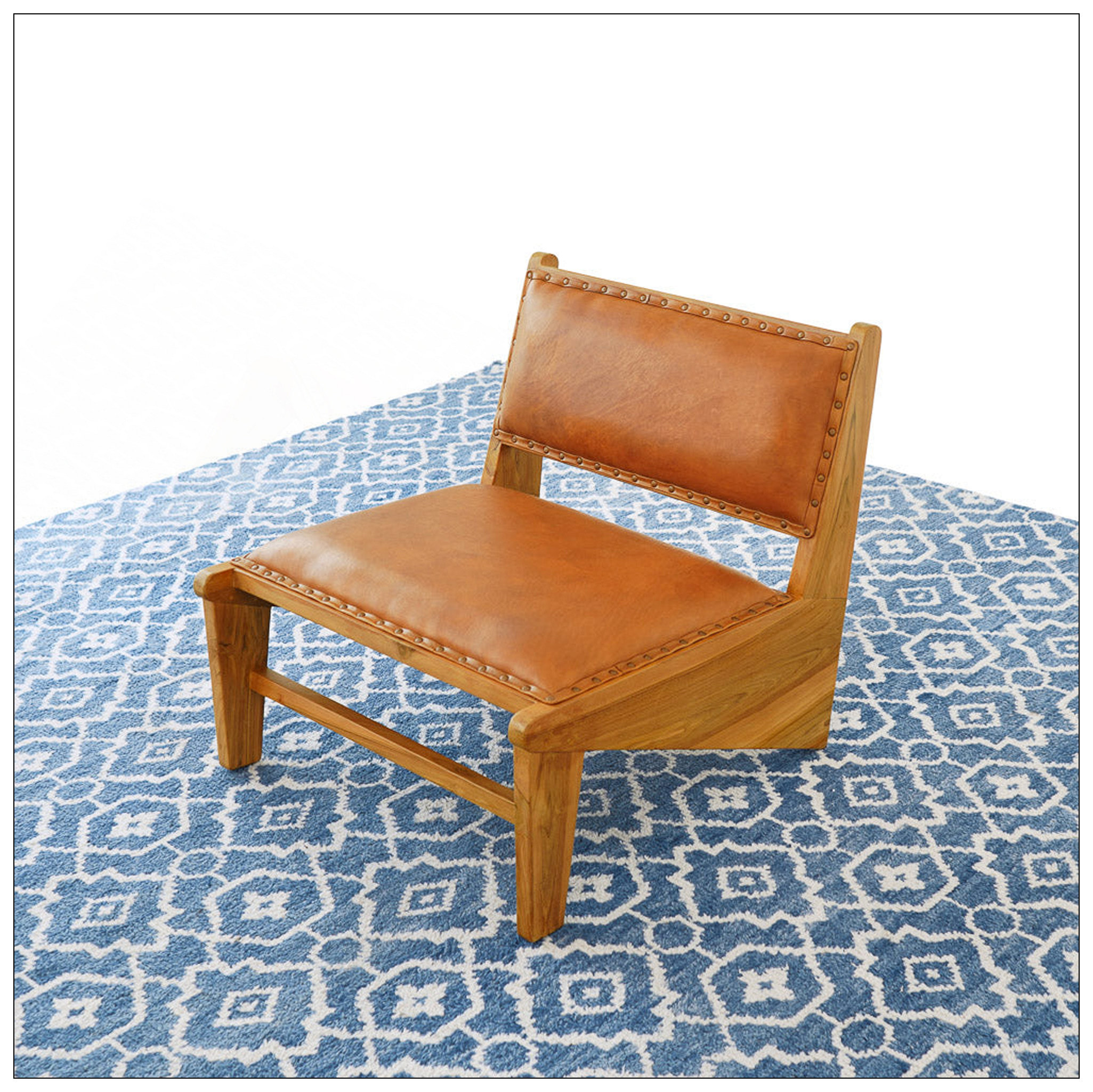 Corrigan Studio® Exquisite Solid Wood Leather Lounge Chair For Ultimate ...