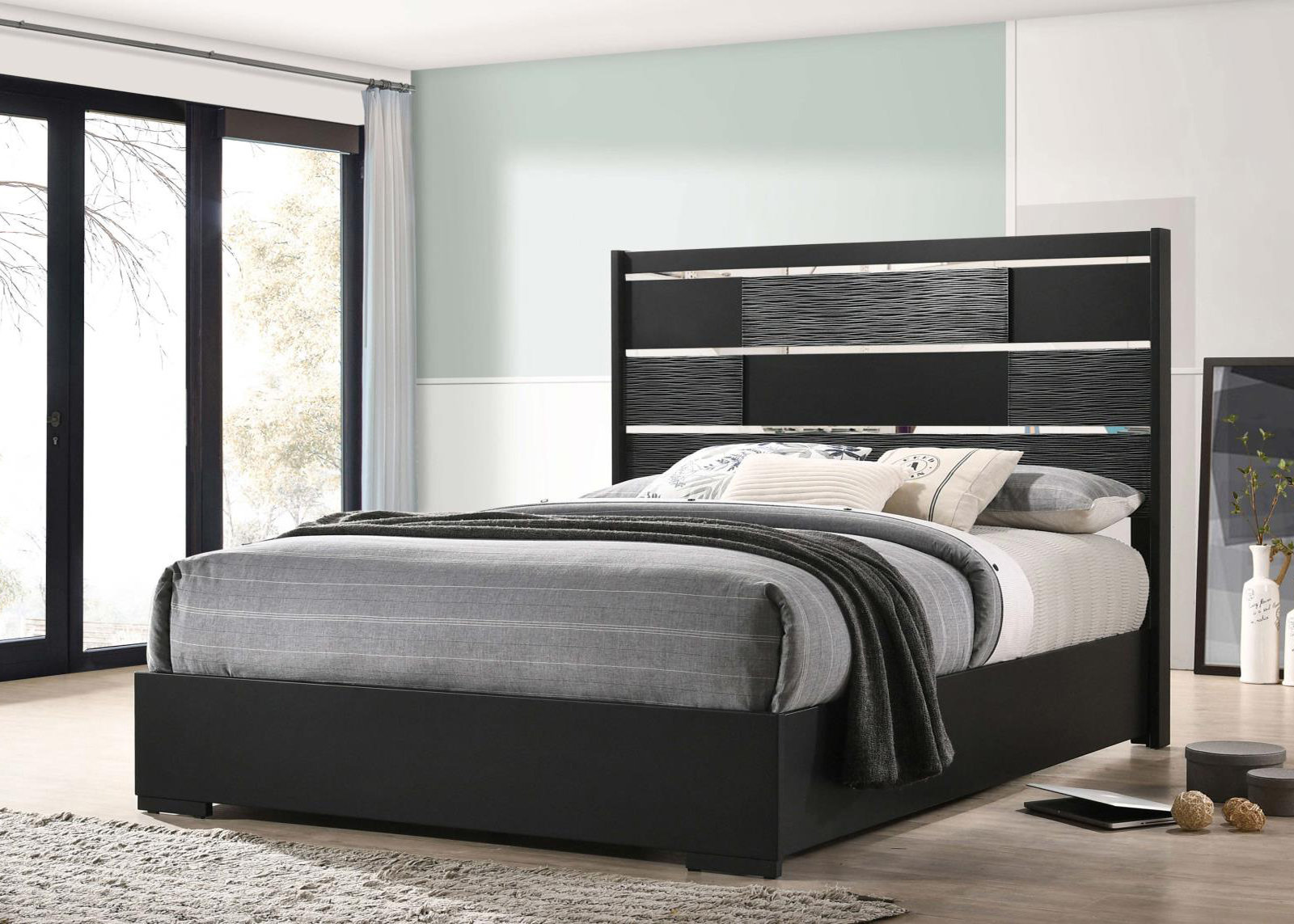Latitude Run® Werring Panel Bed in Black | Wayfair