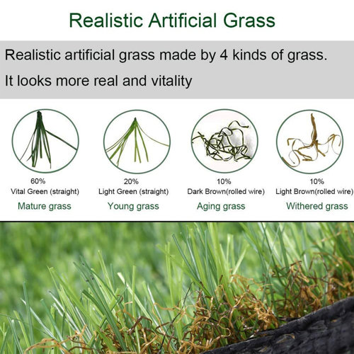 Fasward 84" x 180" Artificial Grass Turf Rugs and Rolls | Wayfair