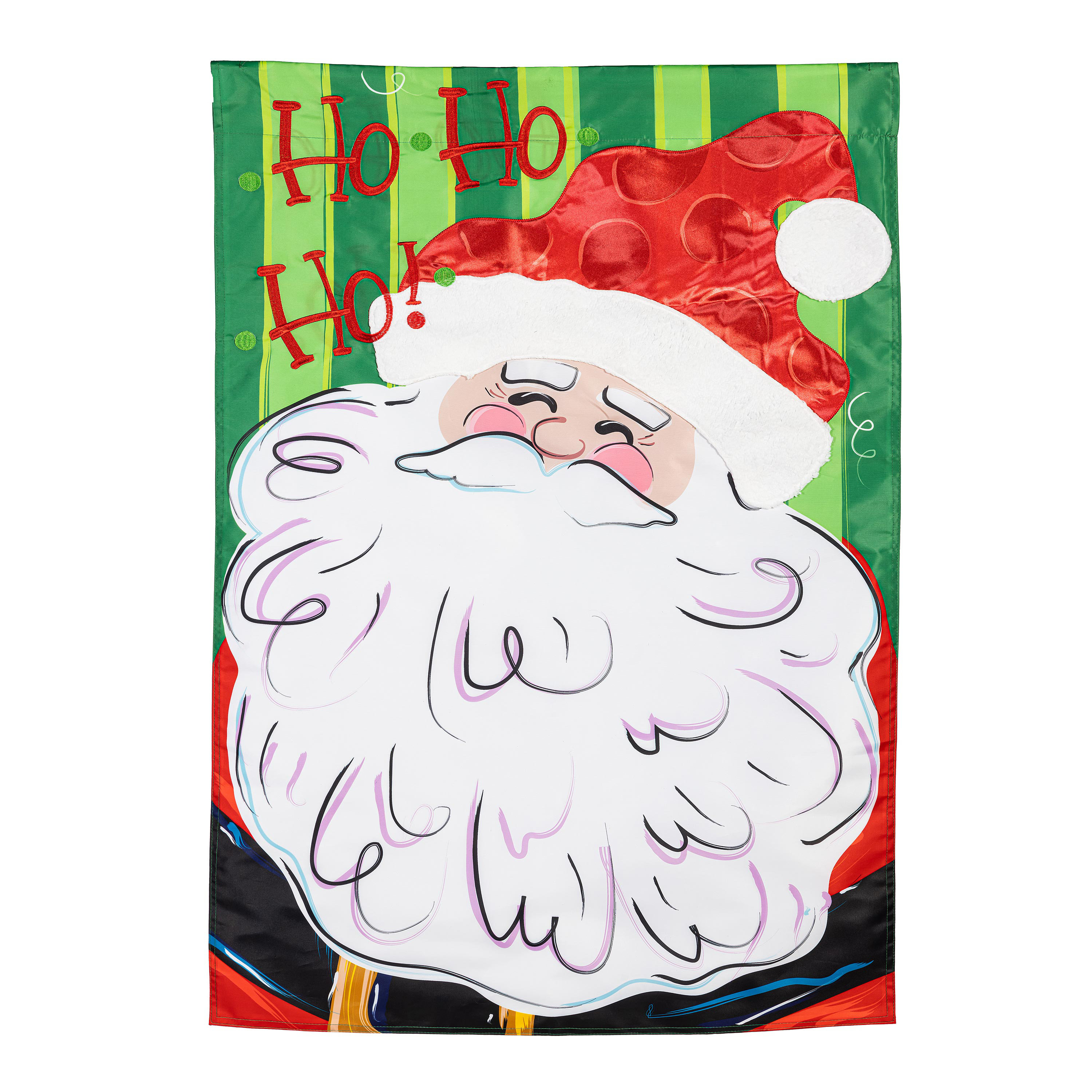 Ophelia & Co. Ho Ho Ho Santa Applique House Flag | Wayfair