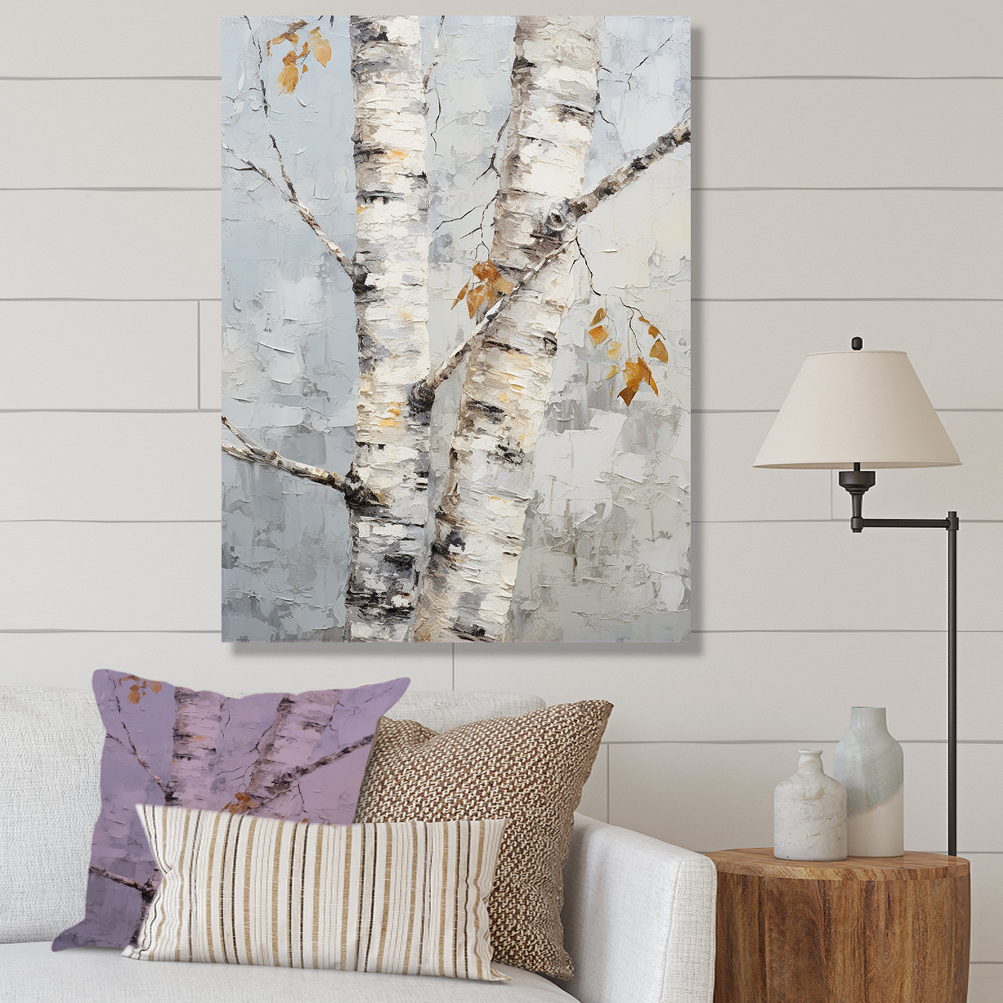 Winston Porter Grey Minimalism Sycamores Tree Shade III - Tree Sycamore ...