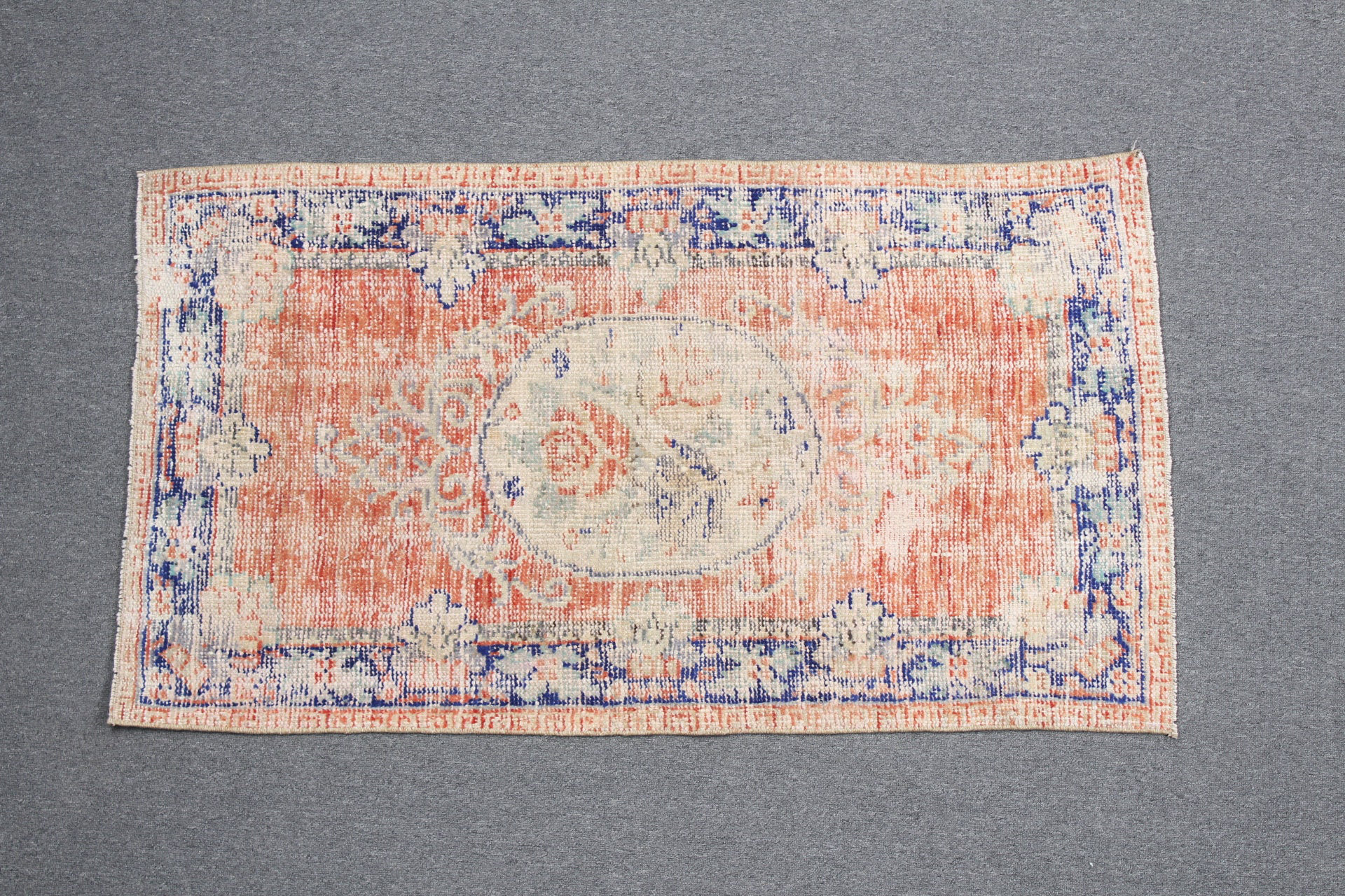 Bungalow Rose Vintage Small Turkish Anatolian Wool Rug in Vibrant Red ...