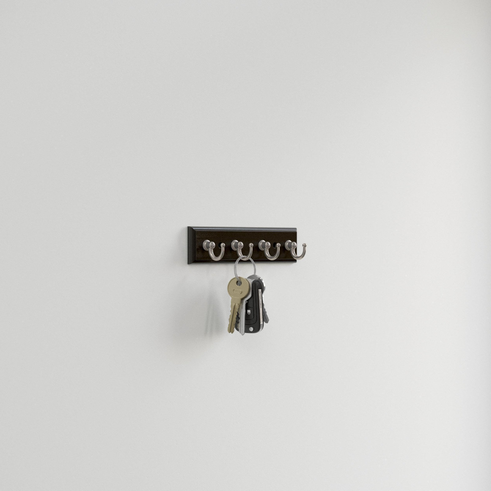 MASMIO Matte Black Key Holder 7" Wall Mount Key Rack | Wayfair