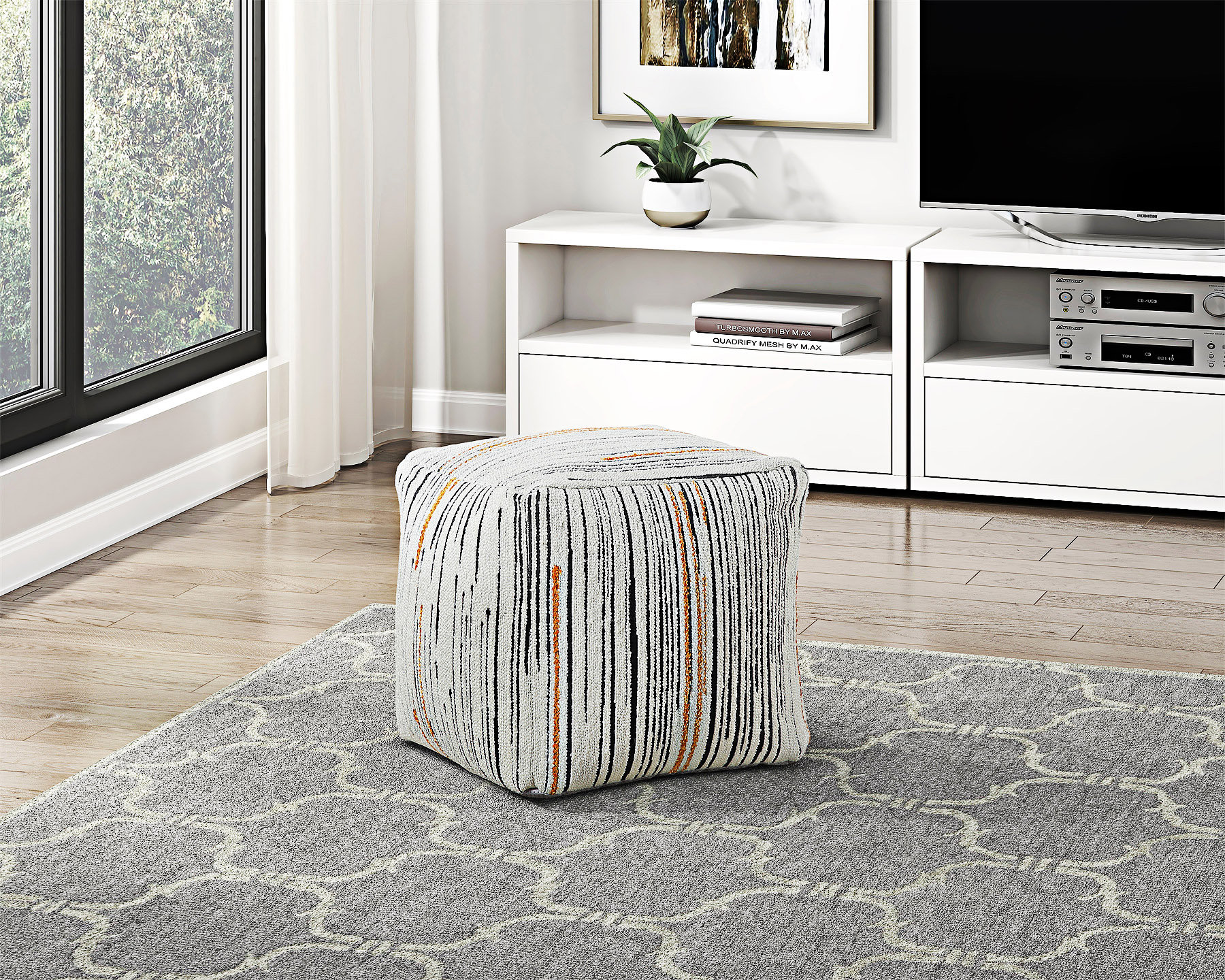 Latitude Run® Square Upholstery Ottoman Footstool - Wayfair Canada