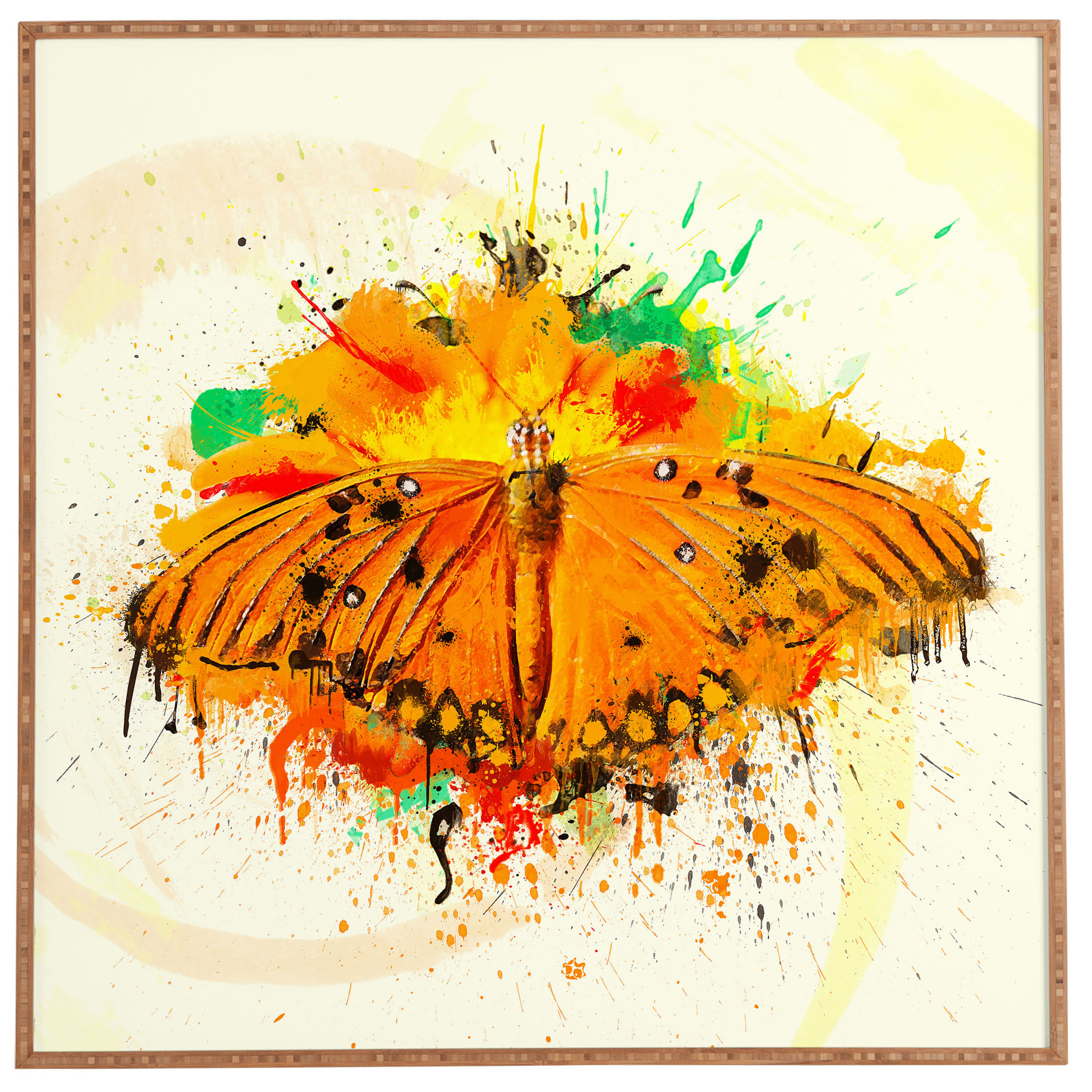 Gracie Oaks Orange Butterfly - Picture Frame Graphic Art Print on Paper ...