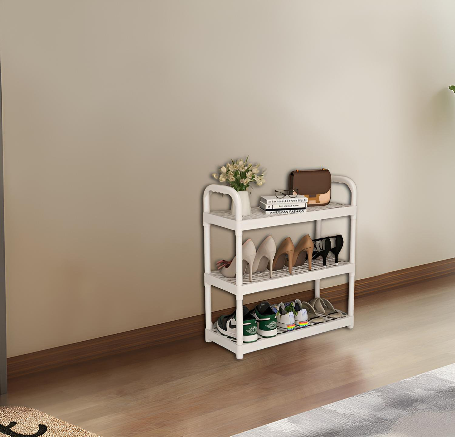 Rebrilliant Compact Multi-Layer Shoe Rack For Small Spaces | Wayfair