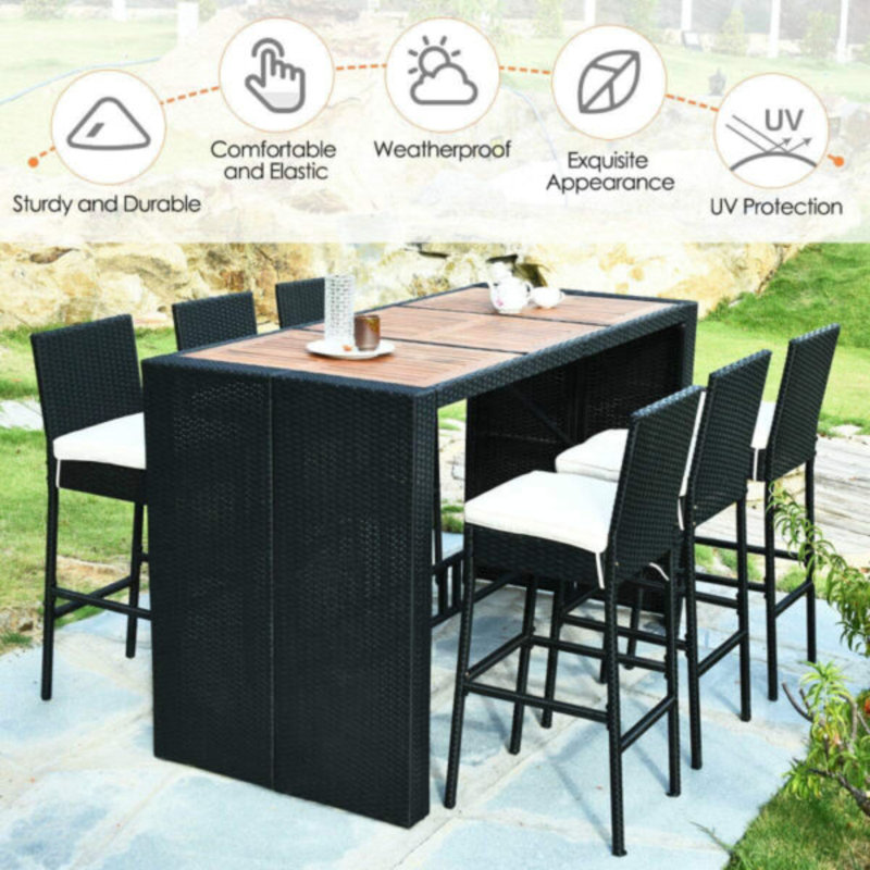 Latitude Run® ACACIA WOOD TABLE TOP BAR SET | Wayfair