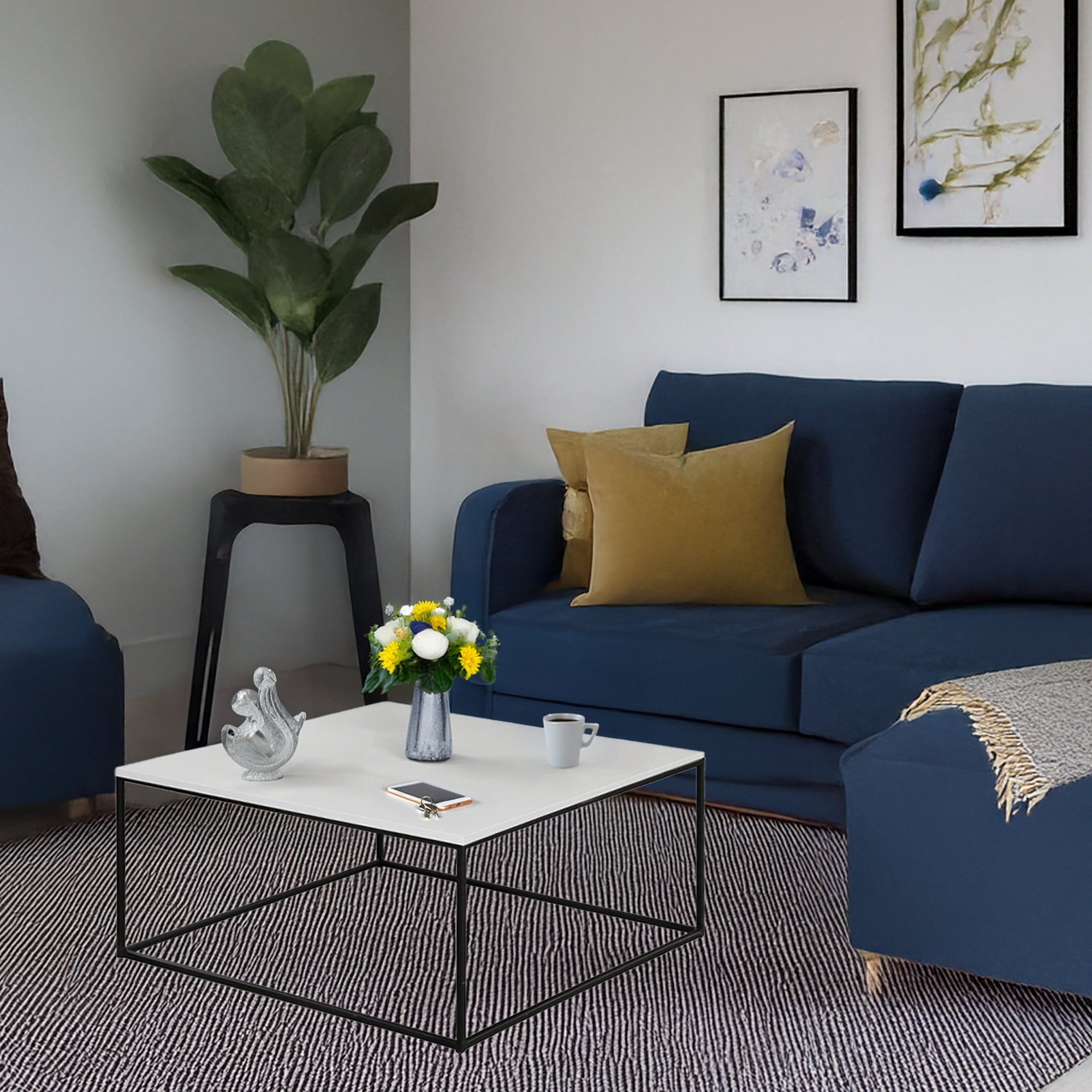 17 Stories Metal Rectangle Frame Base Coffee Table - Wayfair Canada