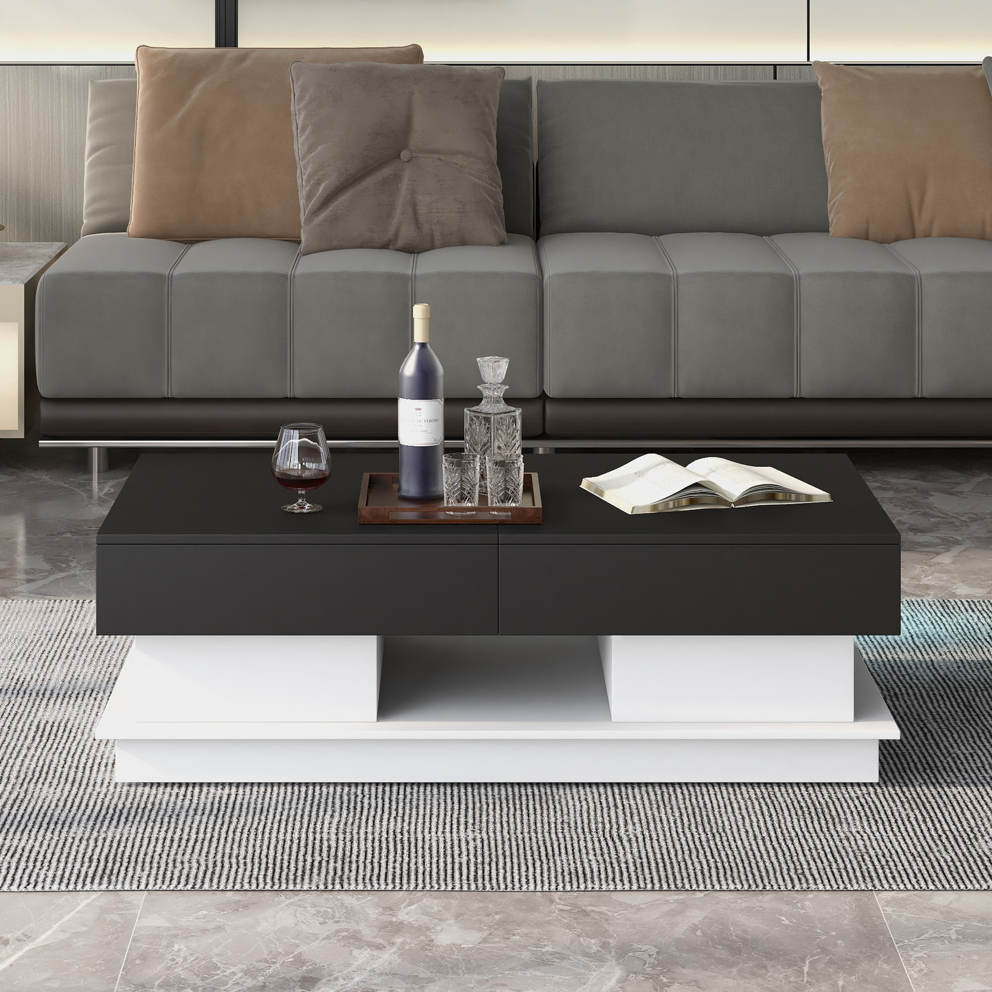 Ivy Bronx Multifunctional Combination Coffee Table Modern Living Room ...