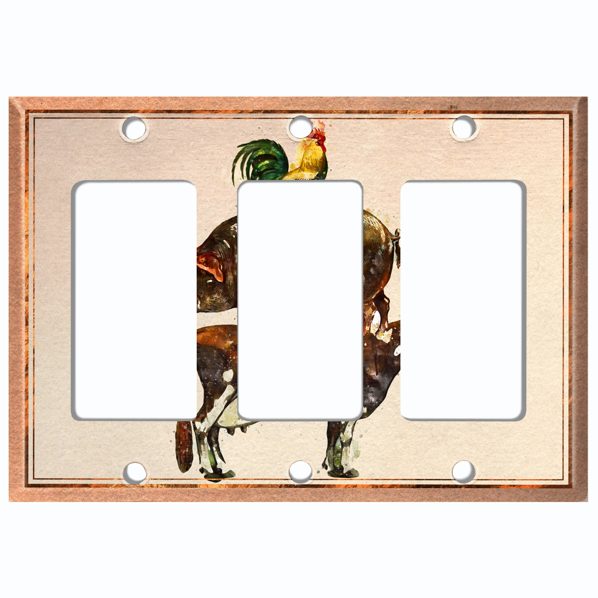 WorldAcc Metal Light Switch Plate Outlet Cover (Animal Farm Country ...
