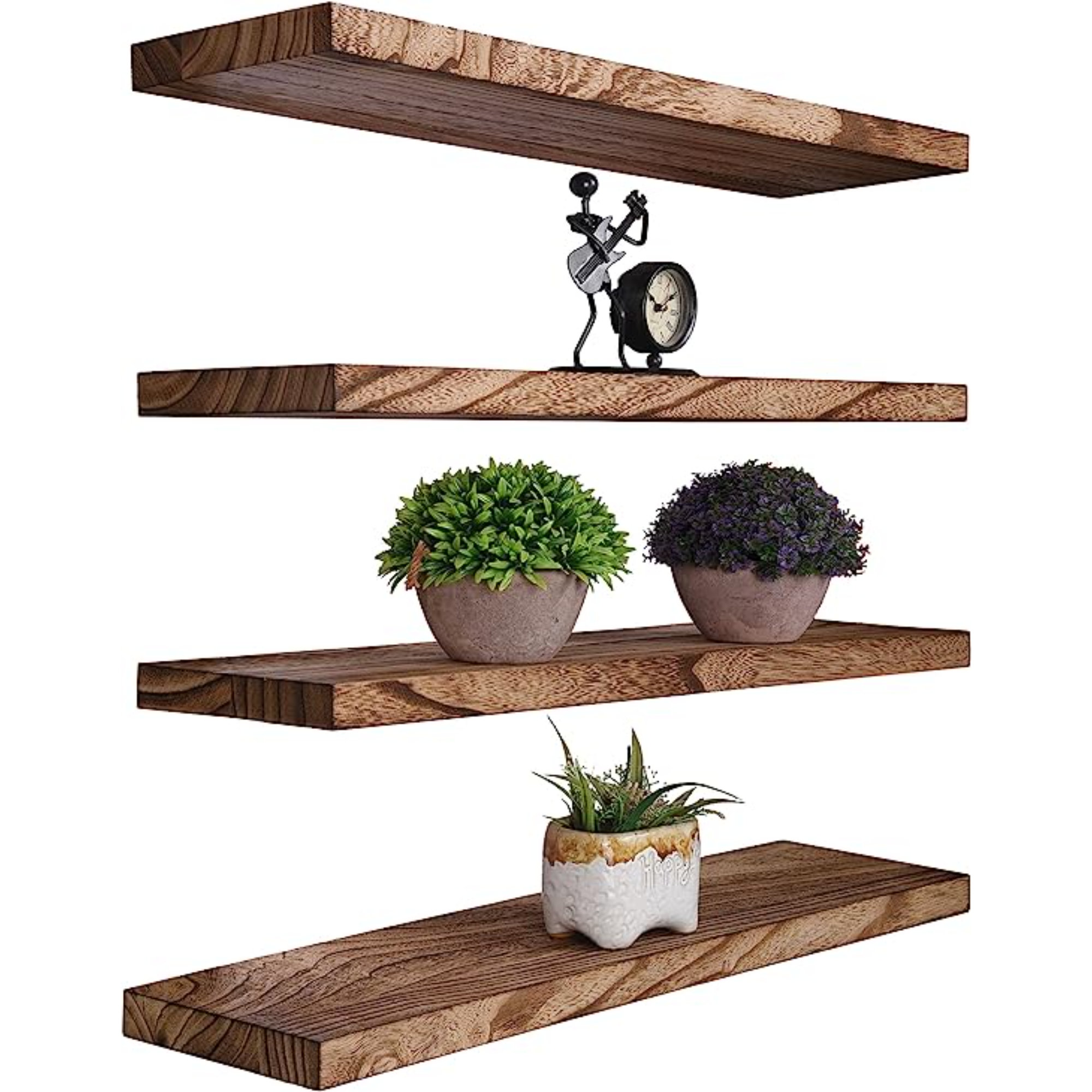 Loon Peak Wood Floating Shelves For Wall Decor, Rustic Wall Shelves For ...