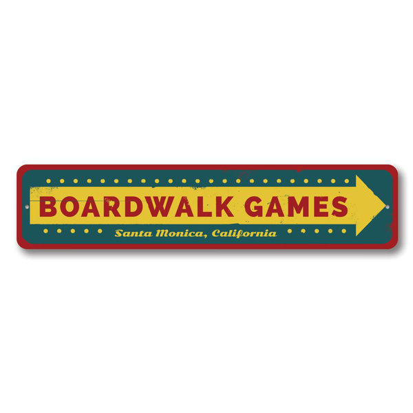 Lizton Sign Shop, Inc Boardwalk Games Aluminum Sign | Wayfair