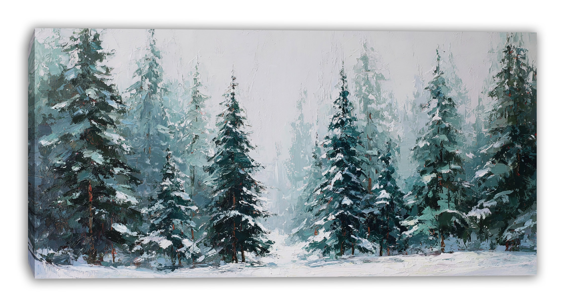 Ophelia & Co. Evergreen Silence in Snow Wrapped Canvas Wall Art | Wayfair