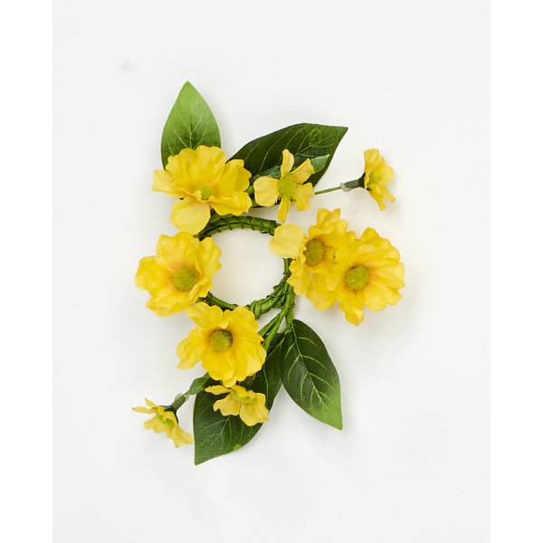 Primrue Yellow Daisy Candle Ring | Wayfair
