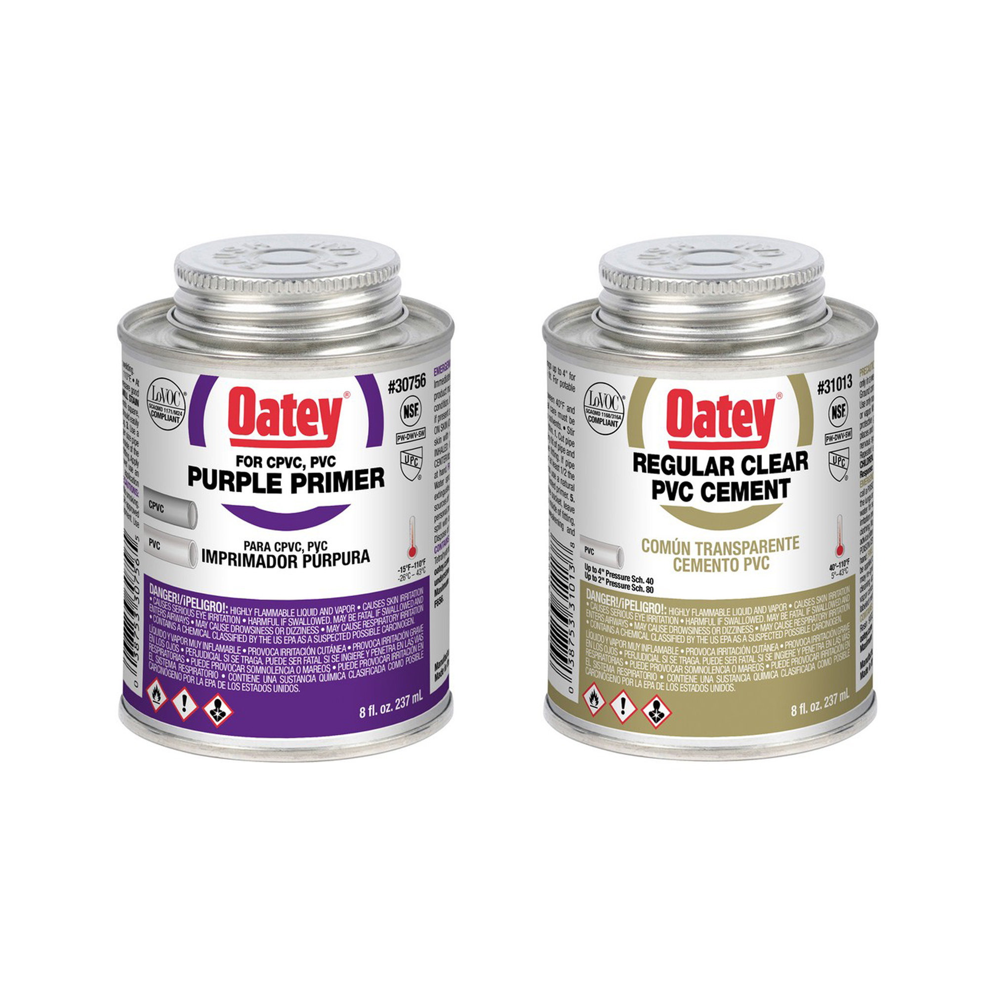 Oatey 8 oz. PVC Pipe Cement and PVC Primer Combo Pack - Wayfair Canada