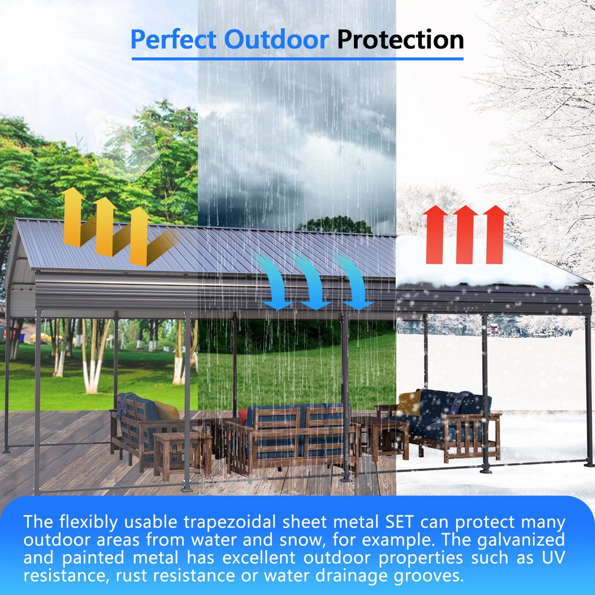 Thanaddo 25x Roof Panels Galvanized Steel Hardware Roofing Sheets | Wayfair