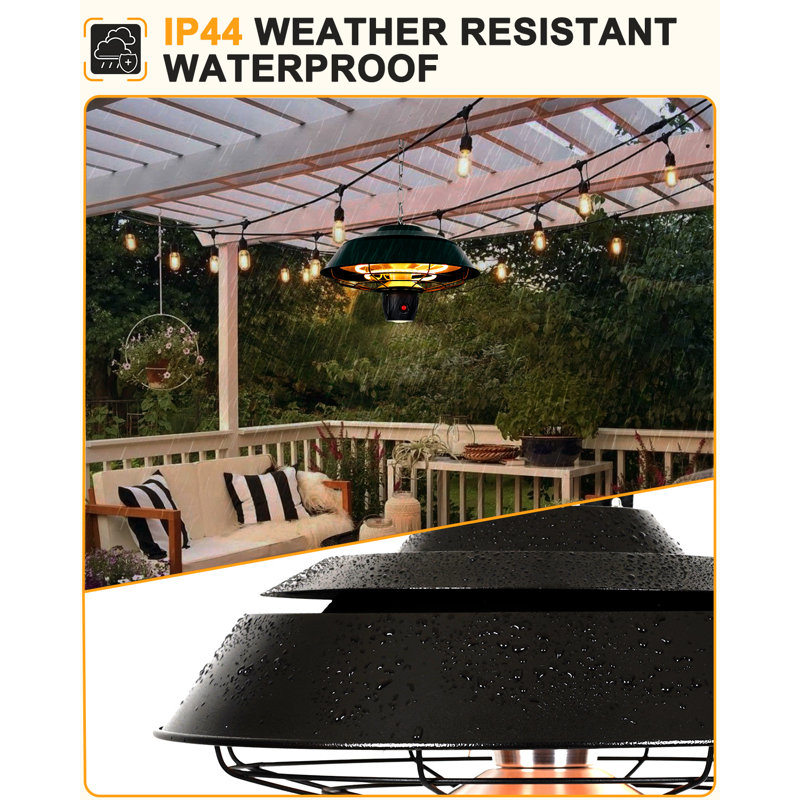 ZACHVO Electric Hanging Patio Heater With Led Light & Reviews | Wayfair