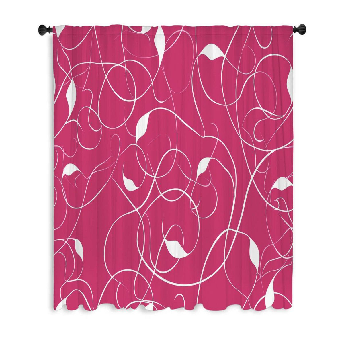 Visiondecor Floral Window Curtains Art Blockout And Sheer Curtains 1