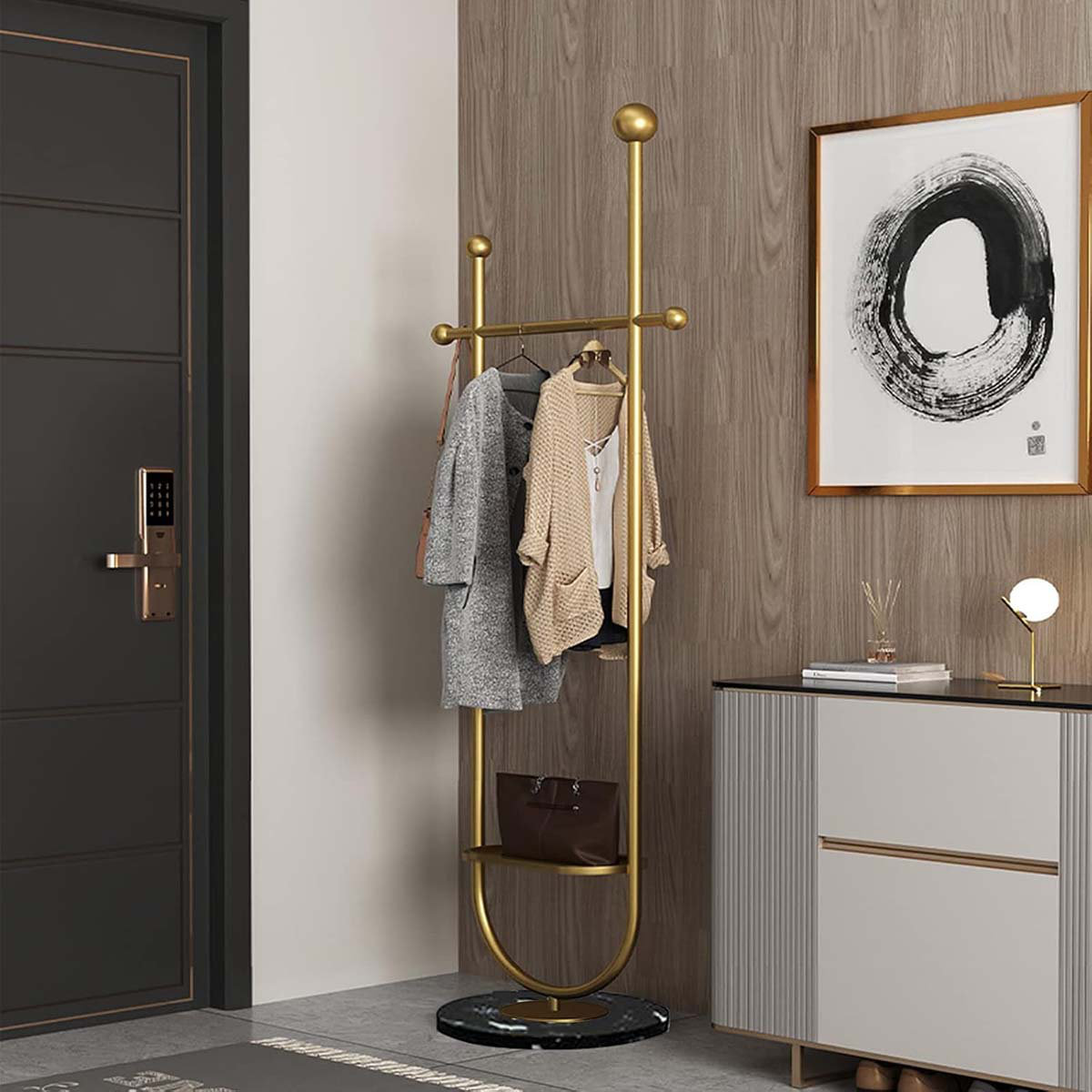 Mercer41 Gold Clothing Rack, With Marble Base Of Multifunctional ...