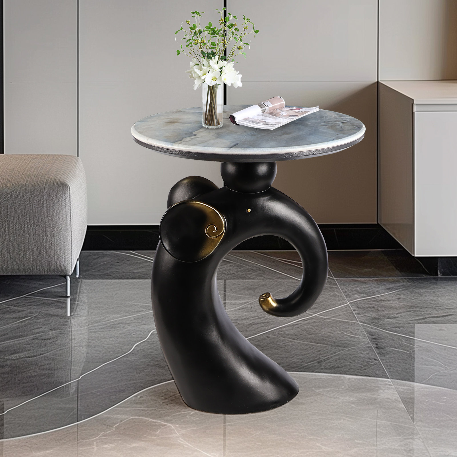 Brayden Studio® Modern End Tables Living Room -Side Table with Round ...