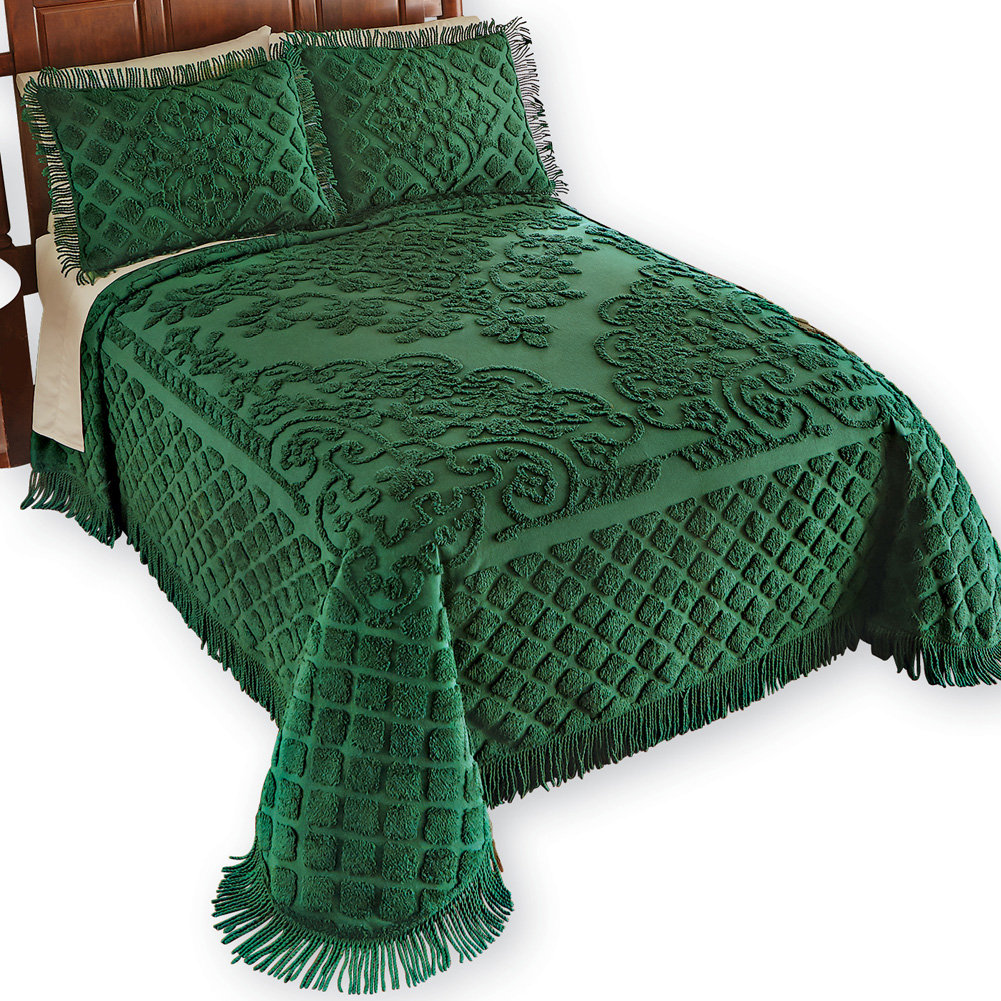 Winston Brands Hagerman Emerald Microfiber/Polyester Single Coverlet ...