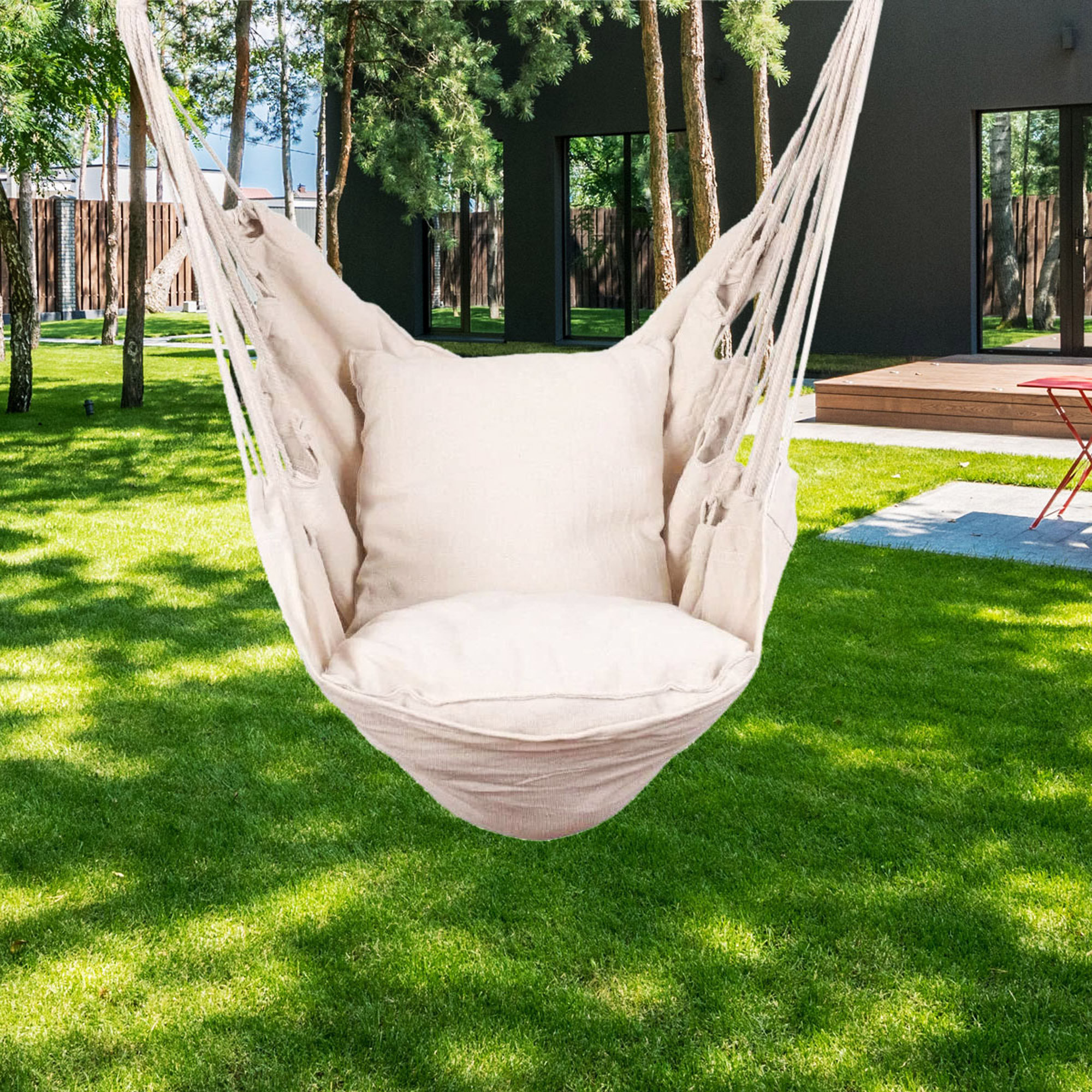 Arlmont And Co Hammocks Hanging Rope Hammock Chair Swing Seat With Two