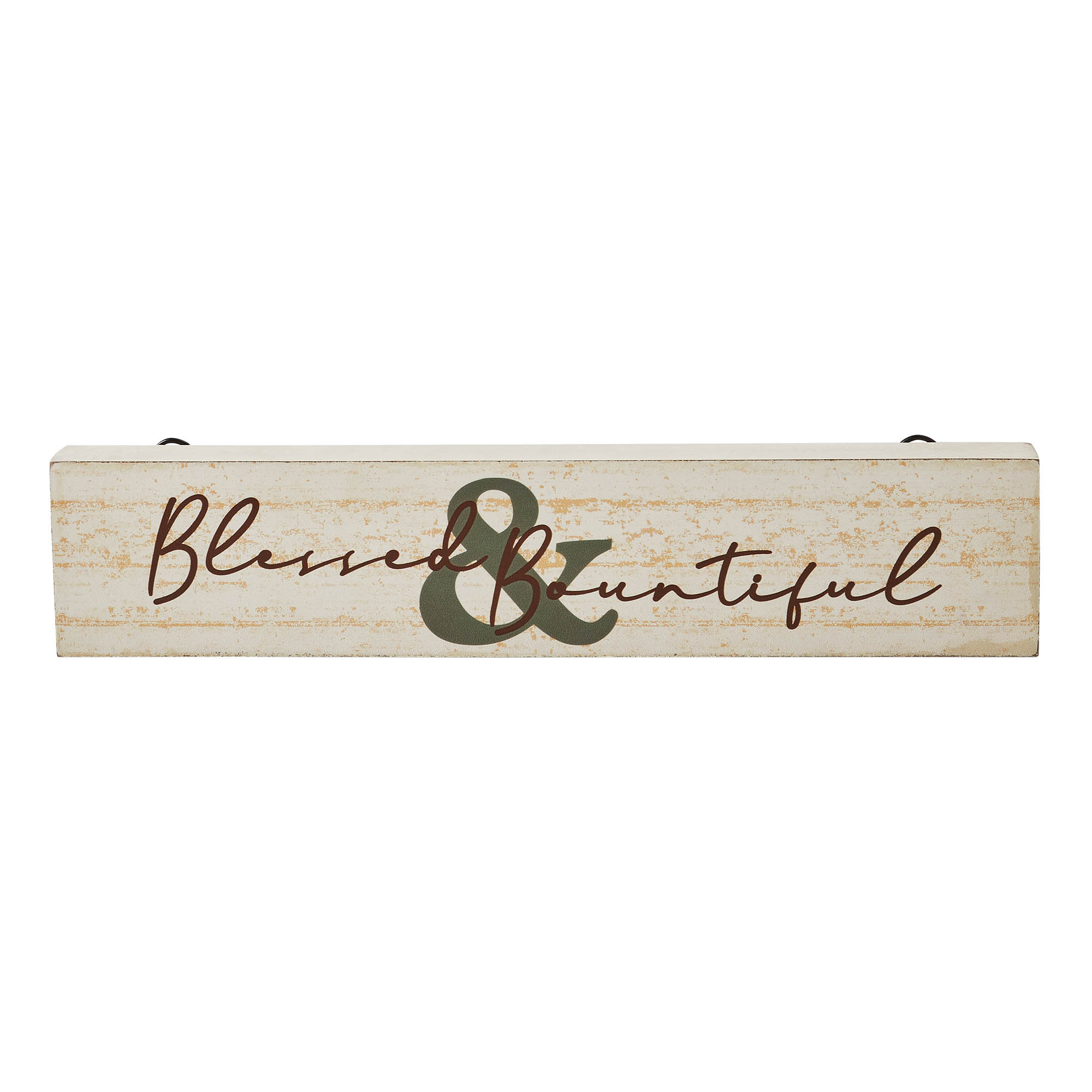 Trinx Blessed & Bountiful Cream Base MDF Sign 3x14 | Wayfair