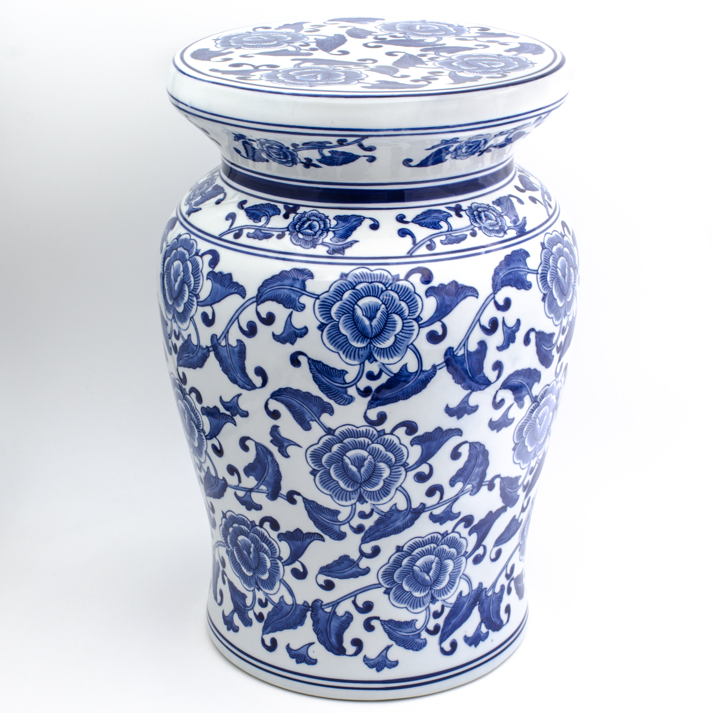 Euro Ceramica Blue Garden 18" Begonia Podium Stool & Reviews - Wayfair ...