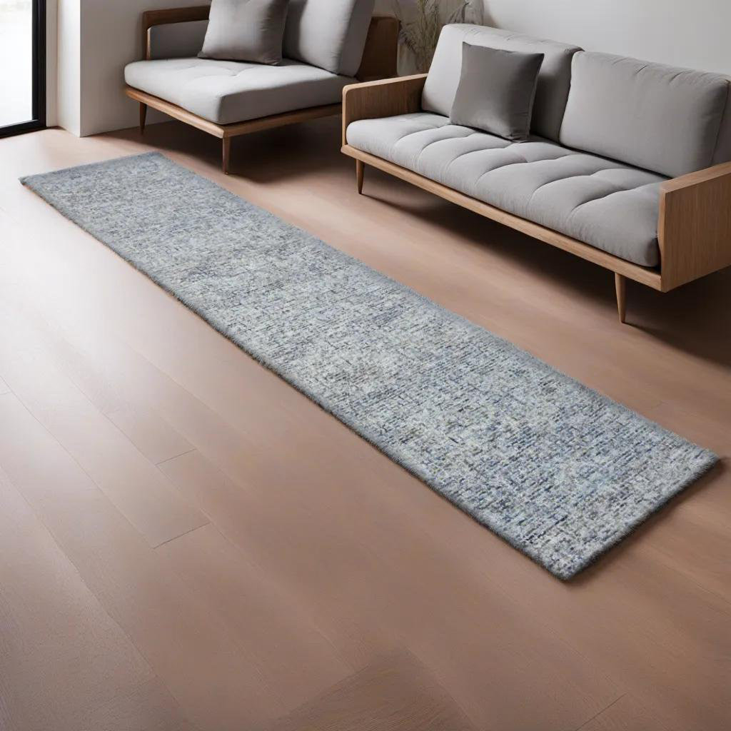 17 Stories Light Green 100% Wool Handmade Solid Plain Area Rug, Hand ...