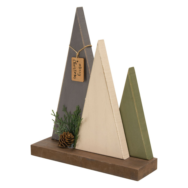 The Holiday Aisle® Farmhouse Christmas Tree Trio On Base | Wayfair