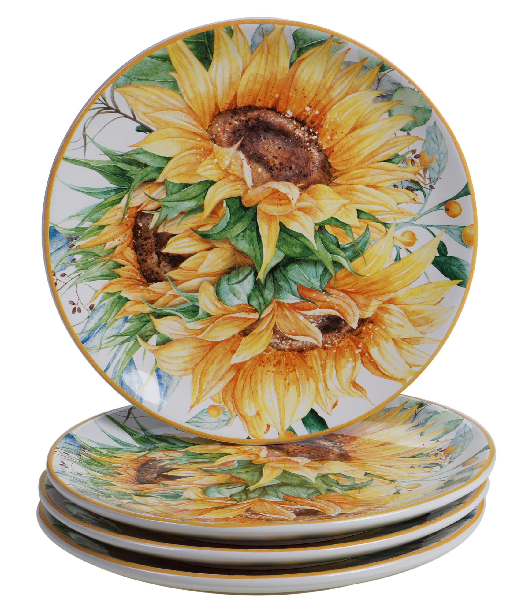 Certified International Sunflower Fields Set/4 Salad Plate & Reviews ...