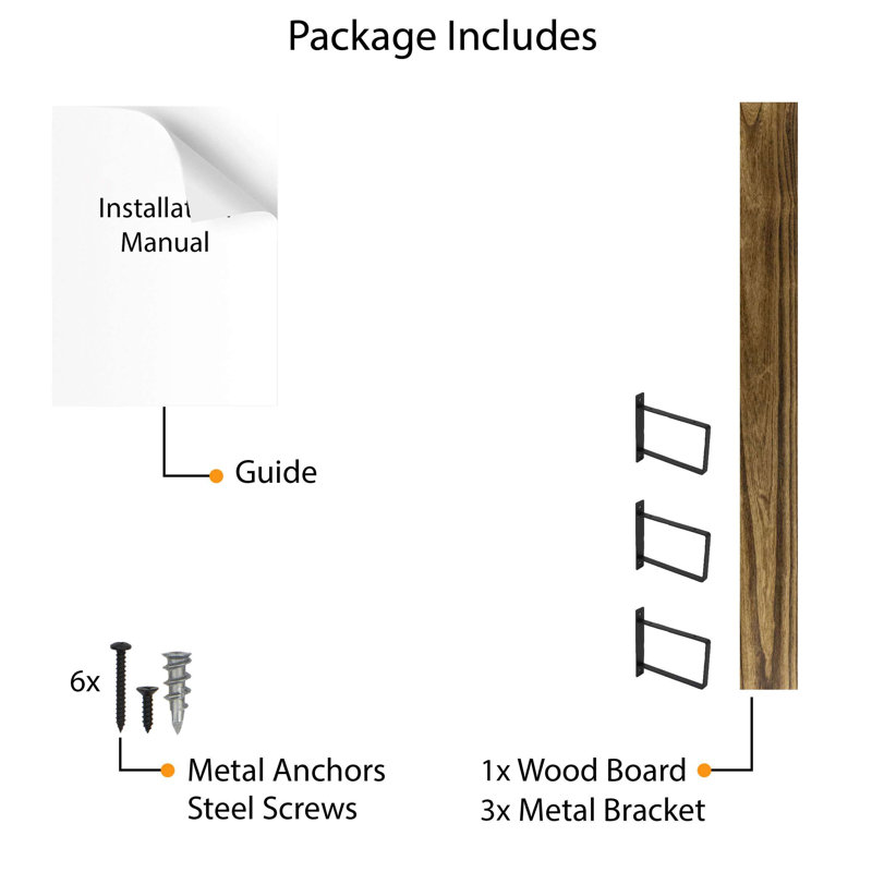 17 Stories 60 inch Shelf, Floating Bookshelves for Wall, Storage ...