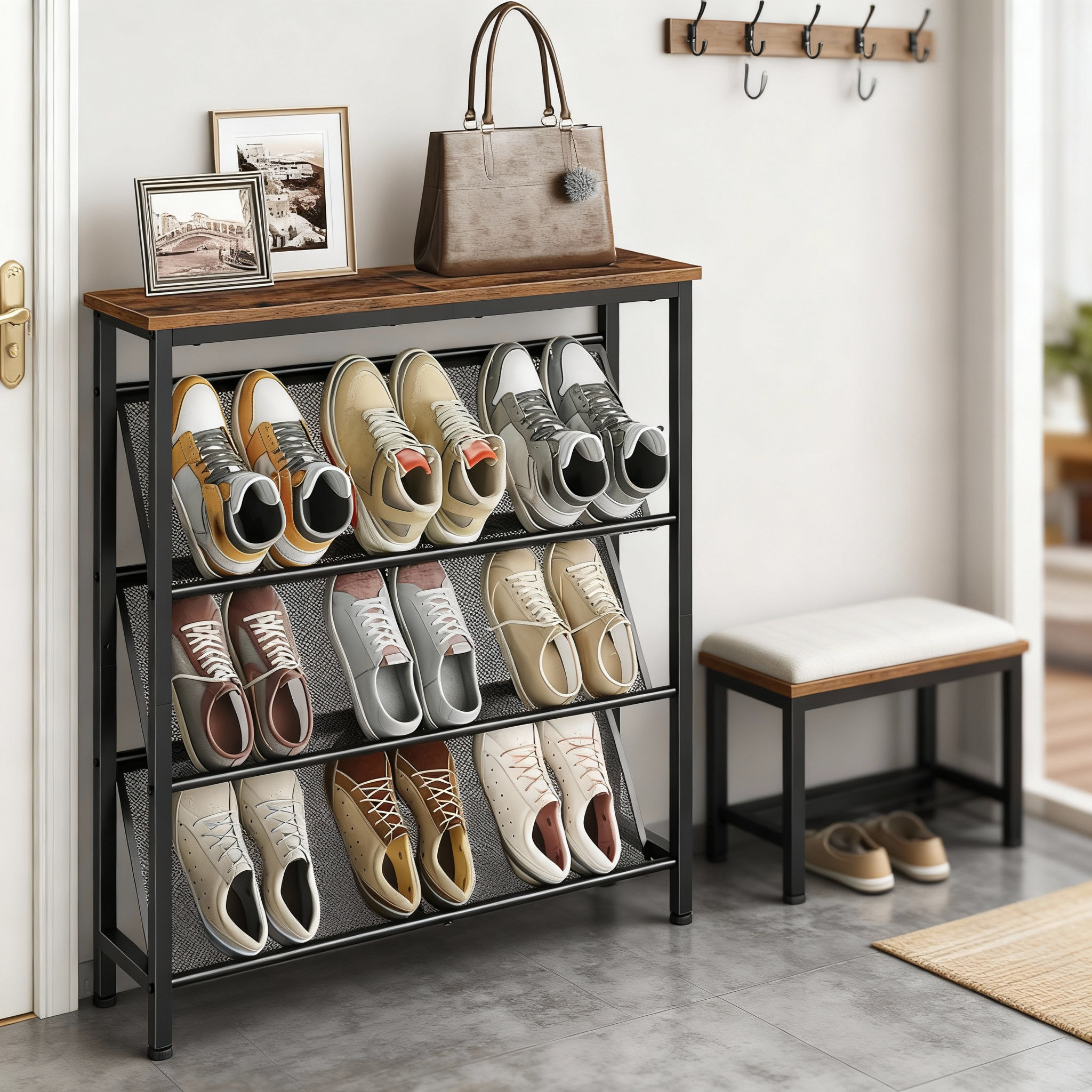 Inspiring Slanted Shoe Rack Photos