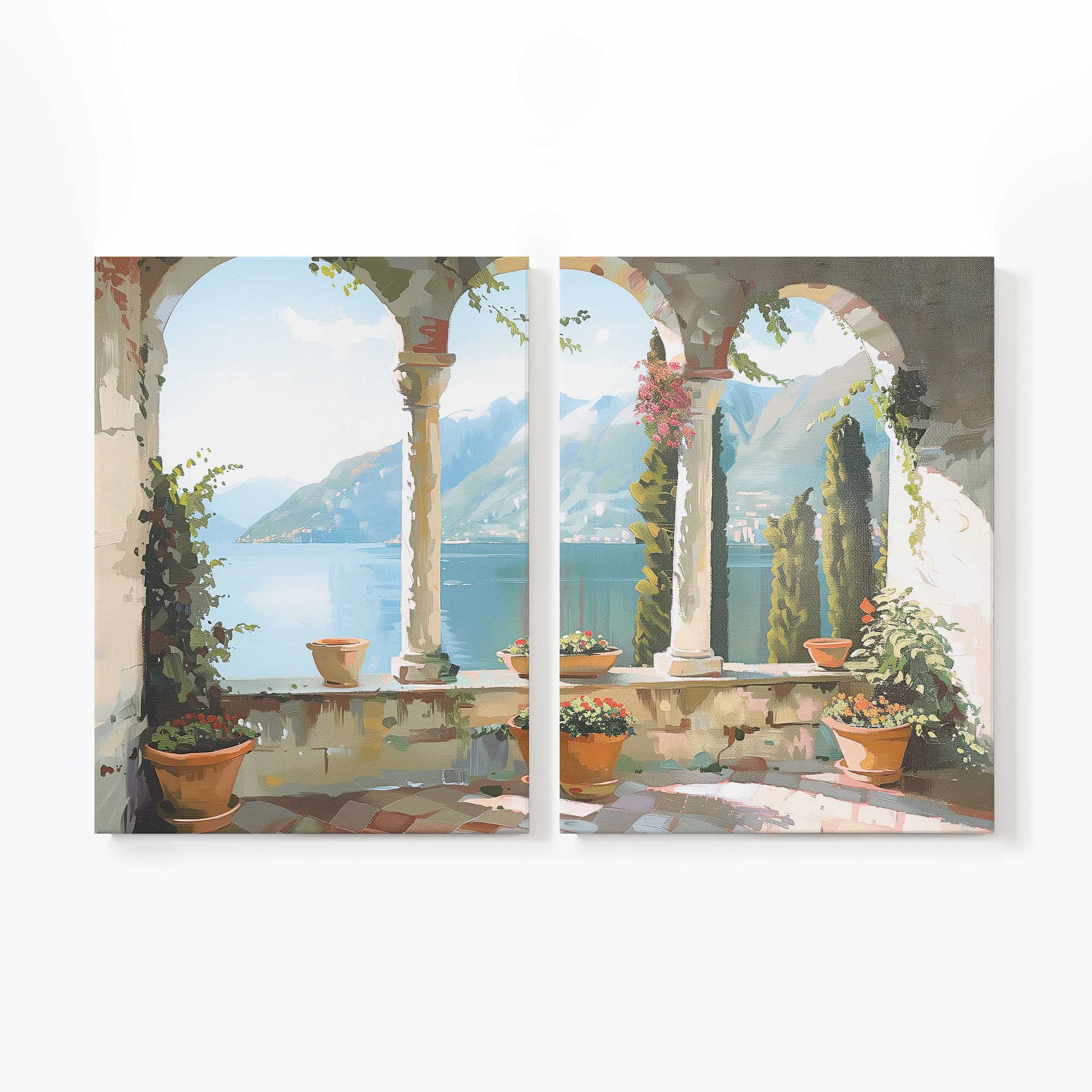 Frametolia Lakeside Repose | 2 Panel Split Large Canvas Print | Wayfair