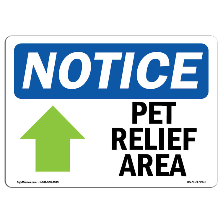 SignMission Pet Relief Area up Arrow Sign | Wayfair
