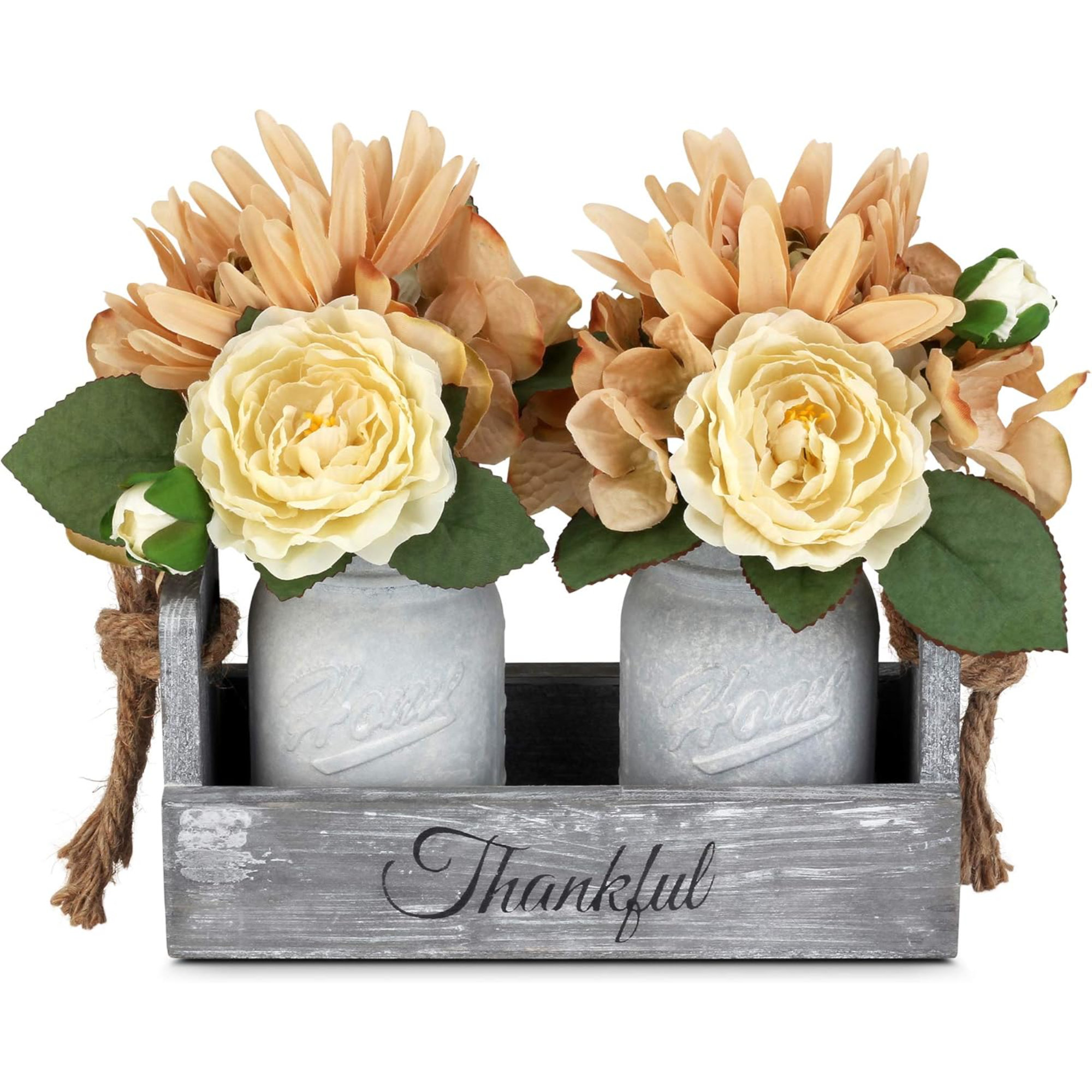 Gracie Oaks Rustic Table Centerpiece Decor-Decorative Thankful Wood ...