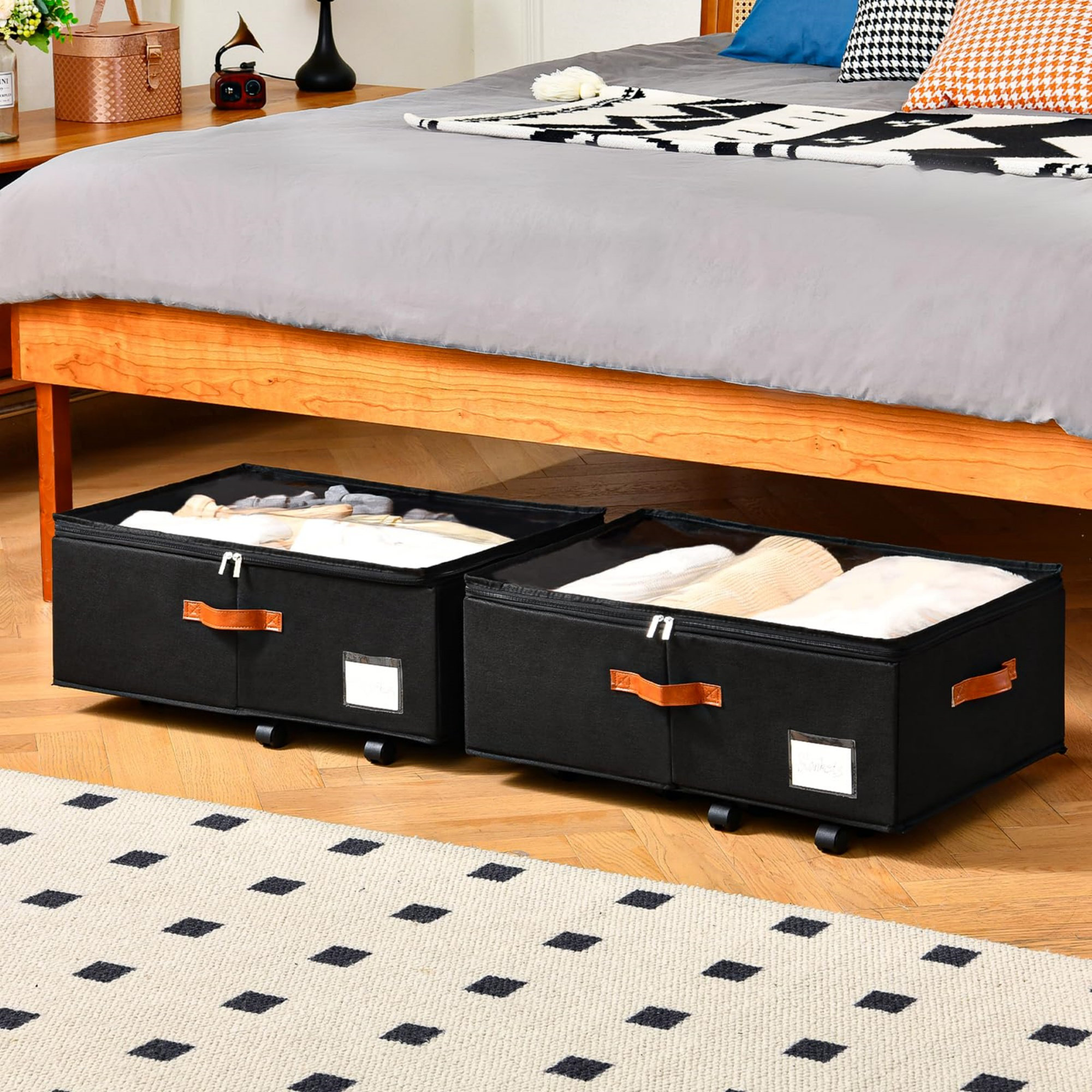 Latitude Run® Under Bed Storage Organizer With Wheels, Underbed ...