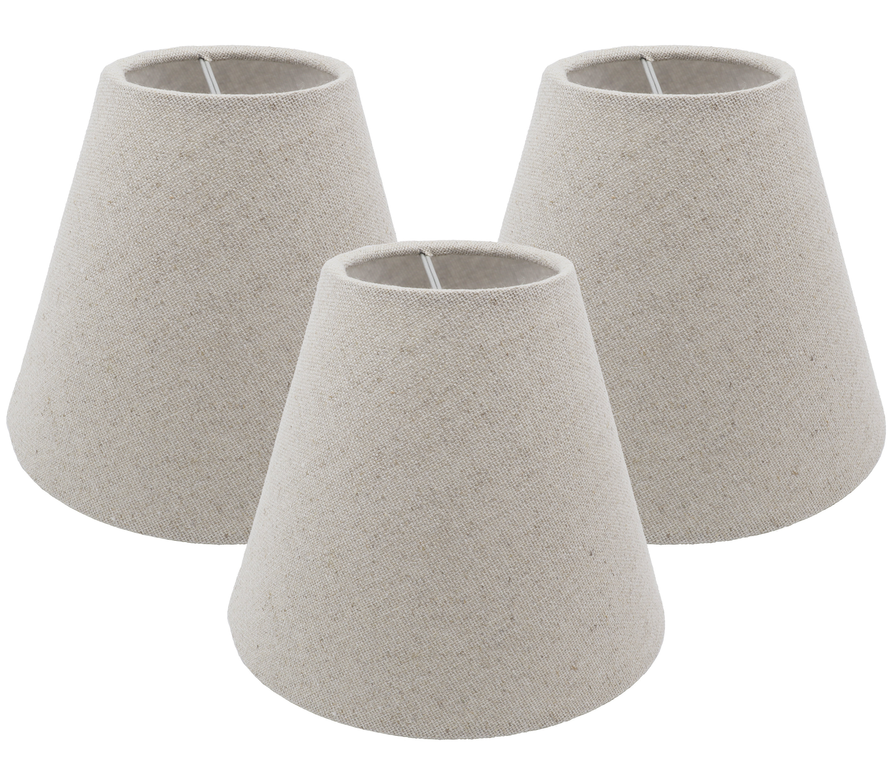 Latitude Run® Set Of 3 Natural Linen Chandelier Lamp Shades, Designed ...