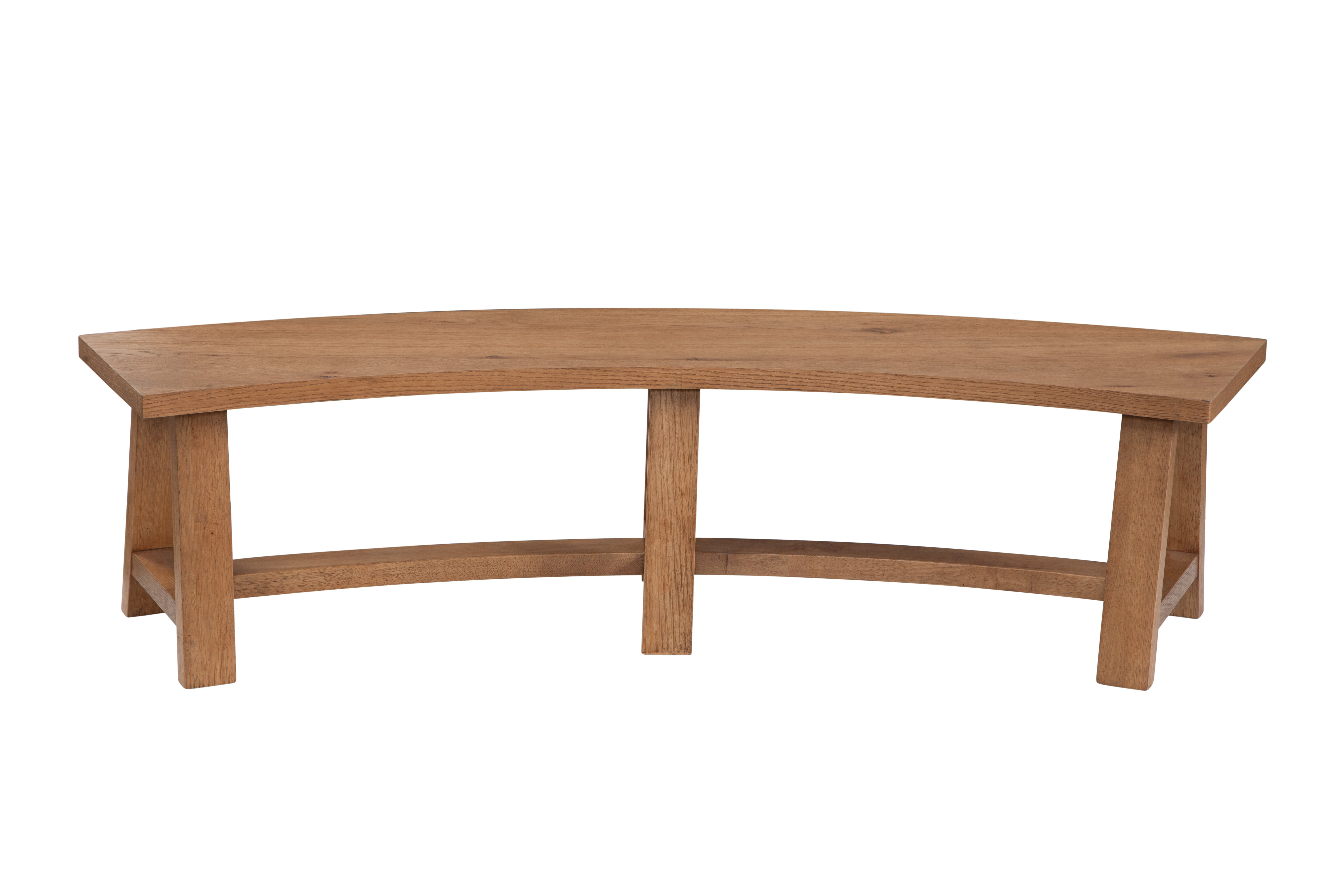 Ebern Designs Curved Wood Natural Oak Dining Bench - Wayfair Canada