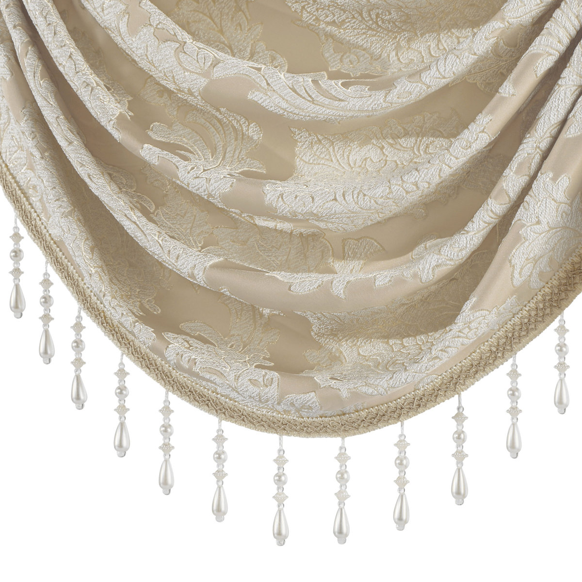 TOPLUXE Damask Window Valance in Beige & Reviews | Wayfair