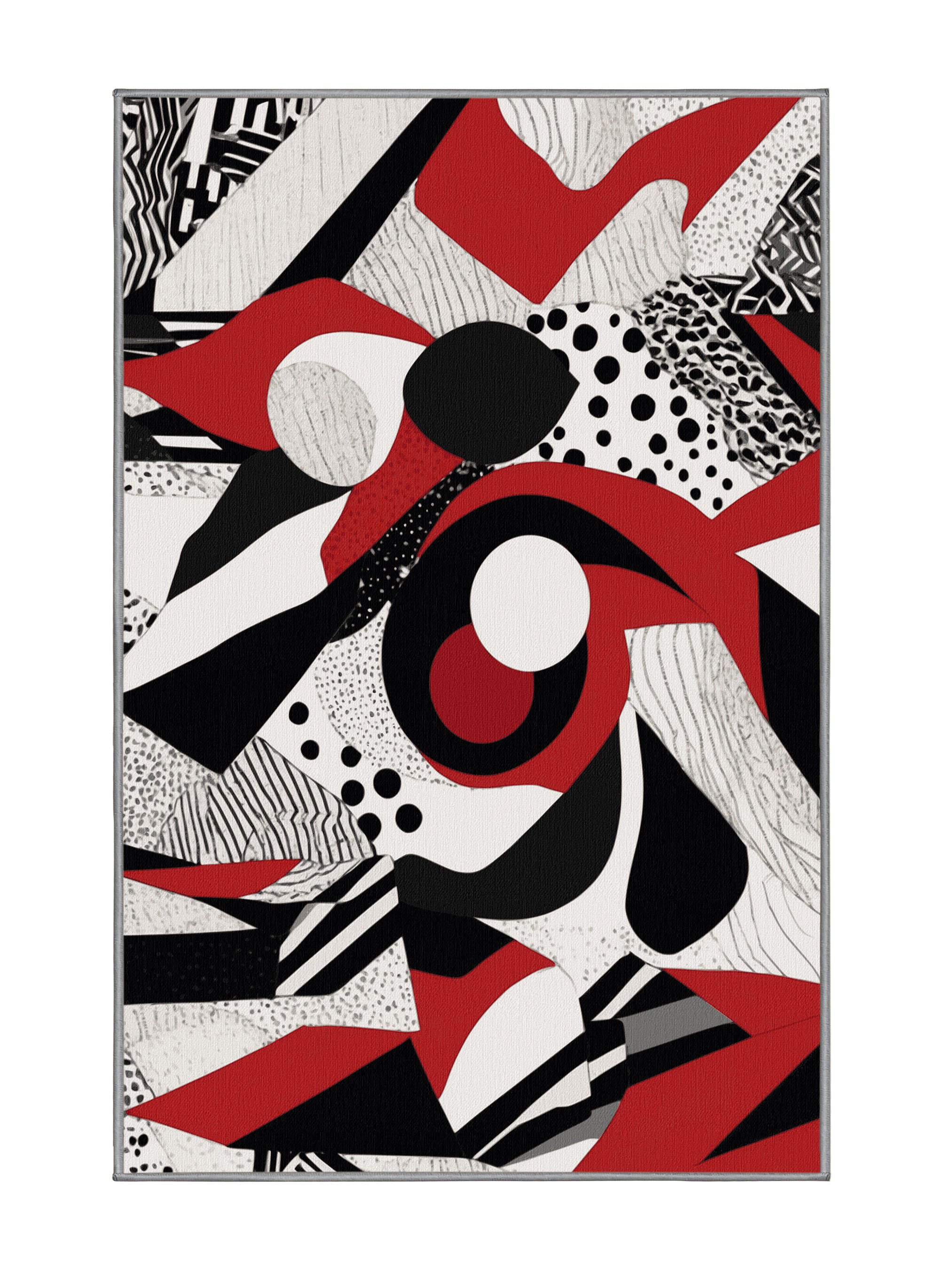 Wrought Studio™ Crimson Fragment Rug | Wayfair