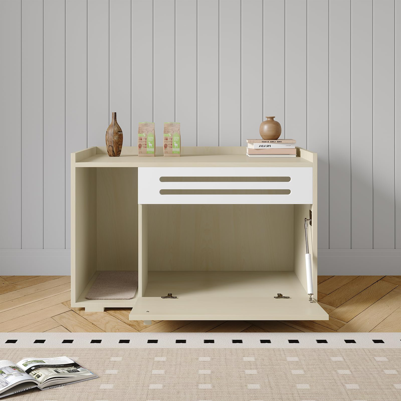 Tucker Murphy Pet™ Enceinte en bois pour litière pour chat, meubles ...